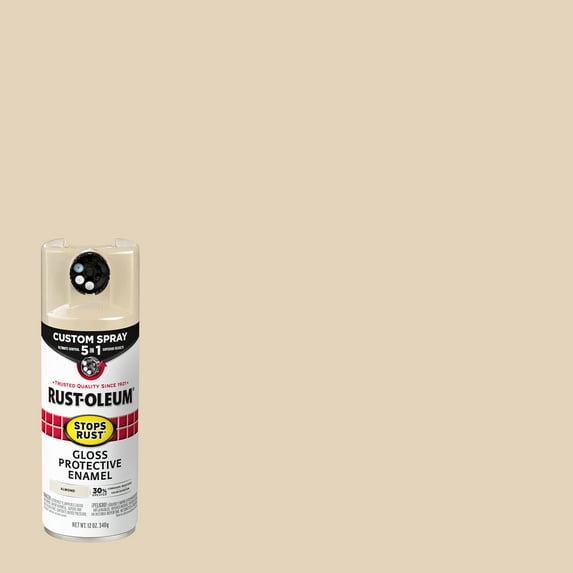 Almond, Rust-Oleum Stops Rust Custom Spray 5 in 1 Gloss Spray Paint ...