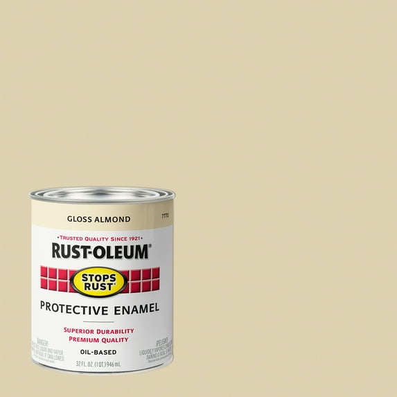 Almond, Rust-Oleum Stops Rust Gloss Protective Enamel-7770502, Quart ...