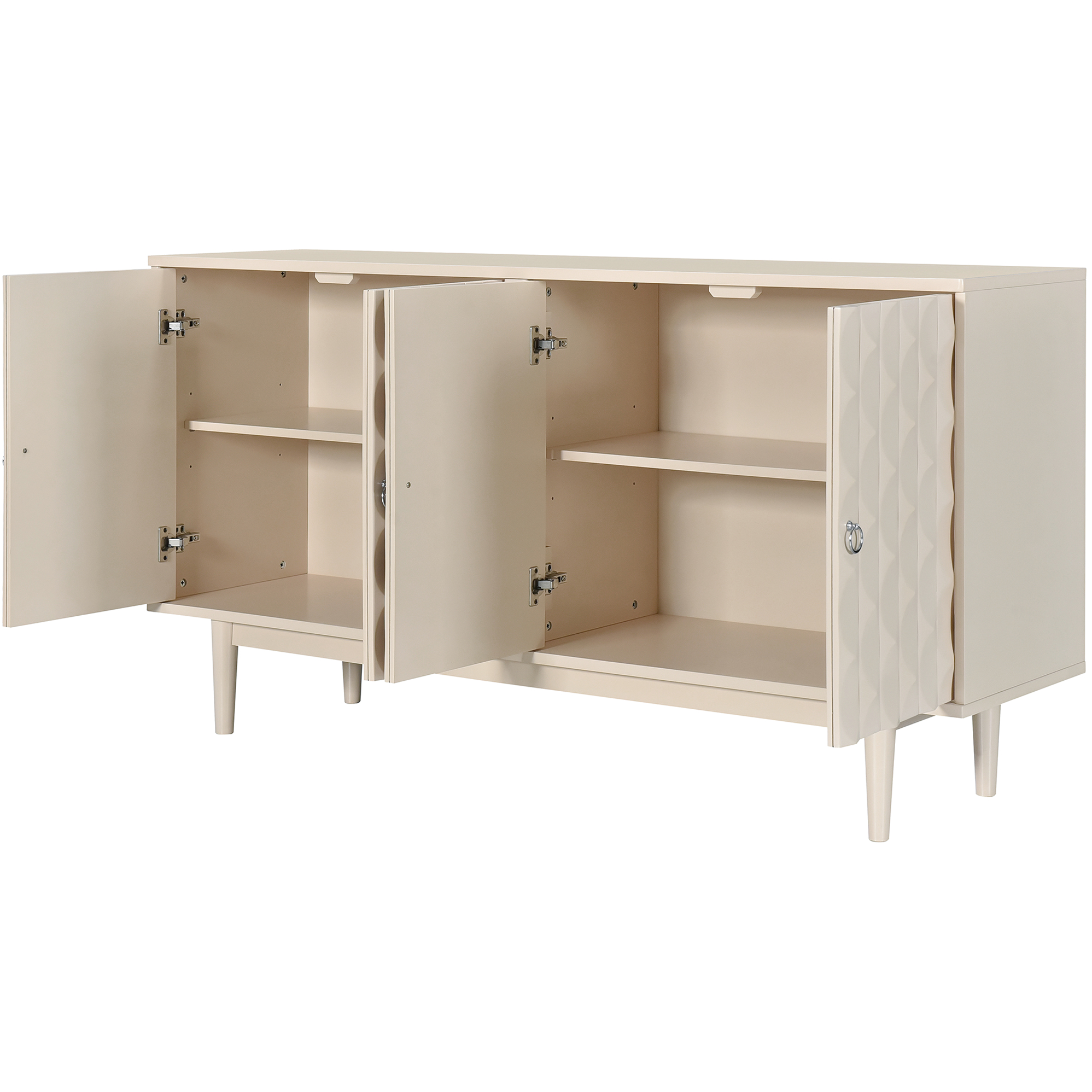 Almond Sideboard With Convex Doors For A Stylish Living Space 4-door In ...