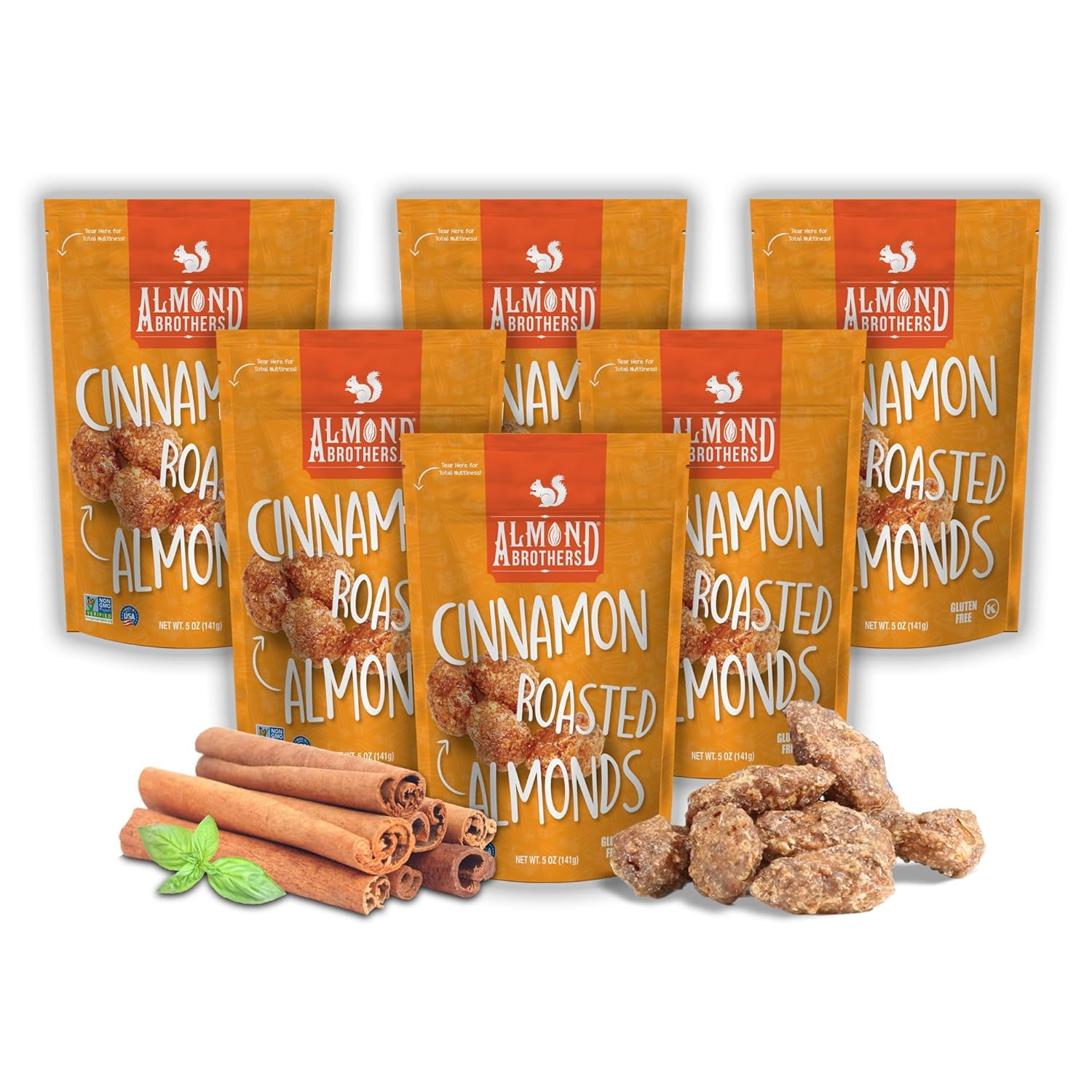 Almonds (Cinnamon Roasted, 5 Ounce (Pack of 6)) - Walmart.com