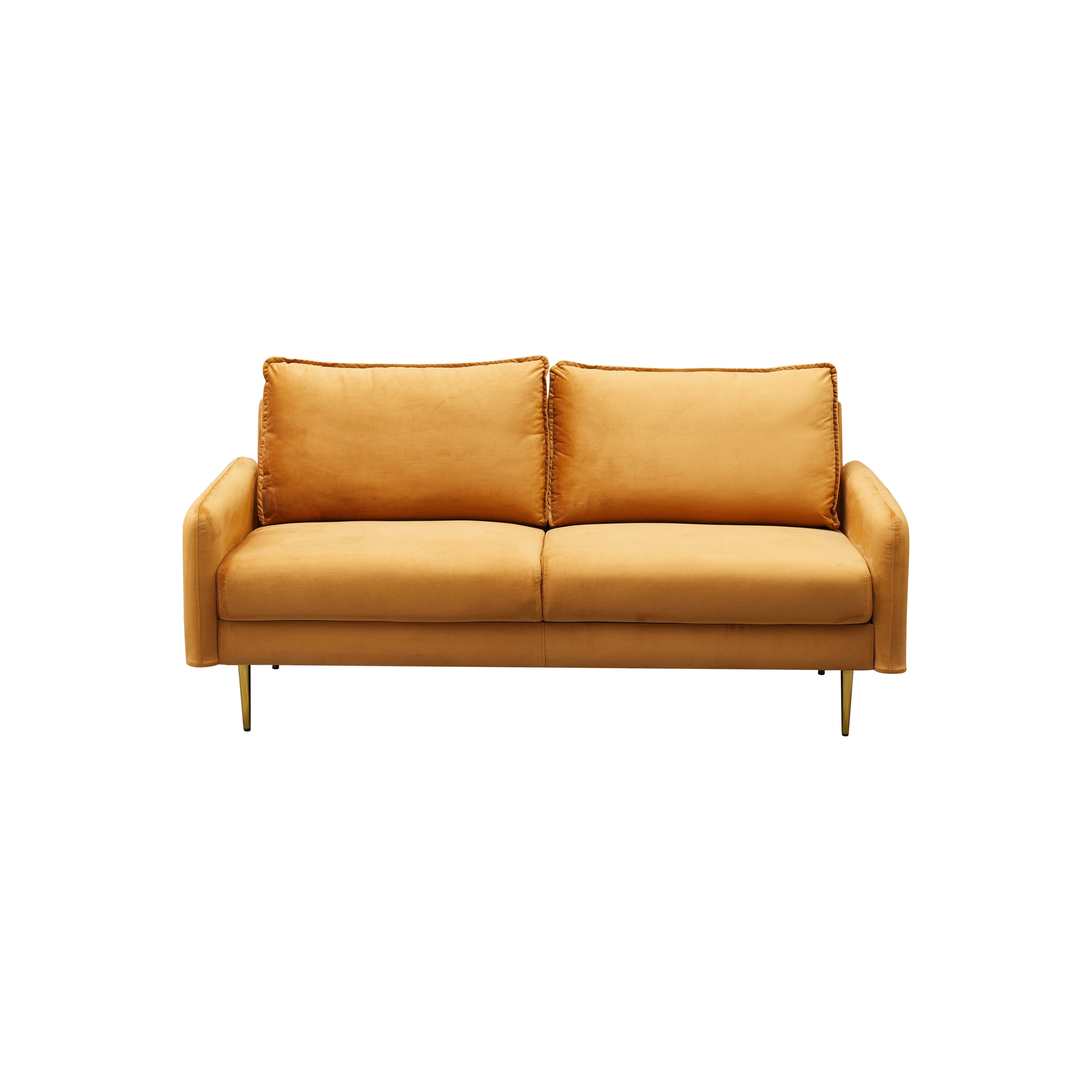 Almor Upholstered Velvet Living Room Sofa in Ginger - Walmart.com