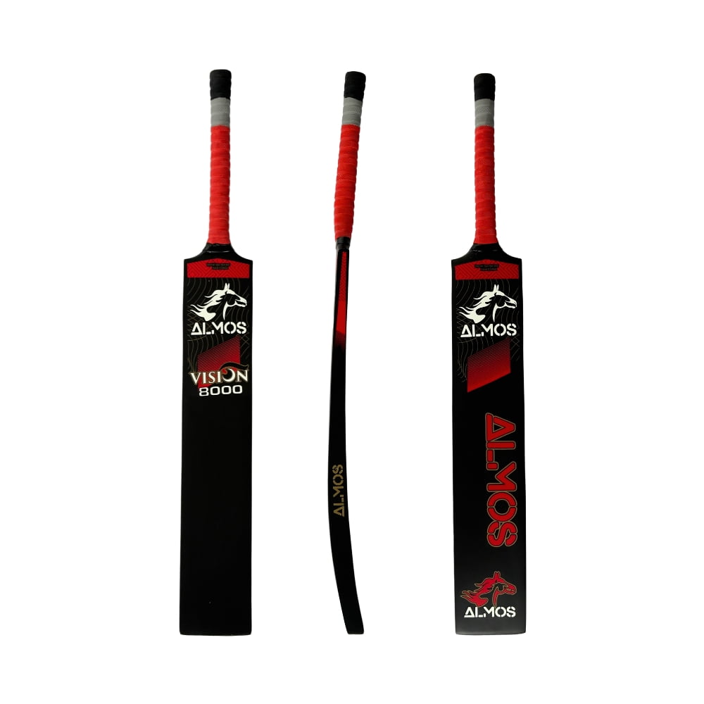 Almos Sports Vision-8000 Tape Ball Cricket Bat – Lightweight Curved ...