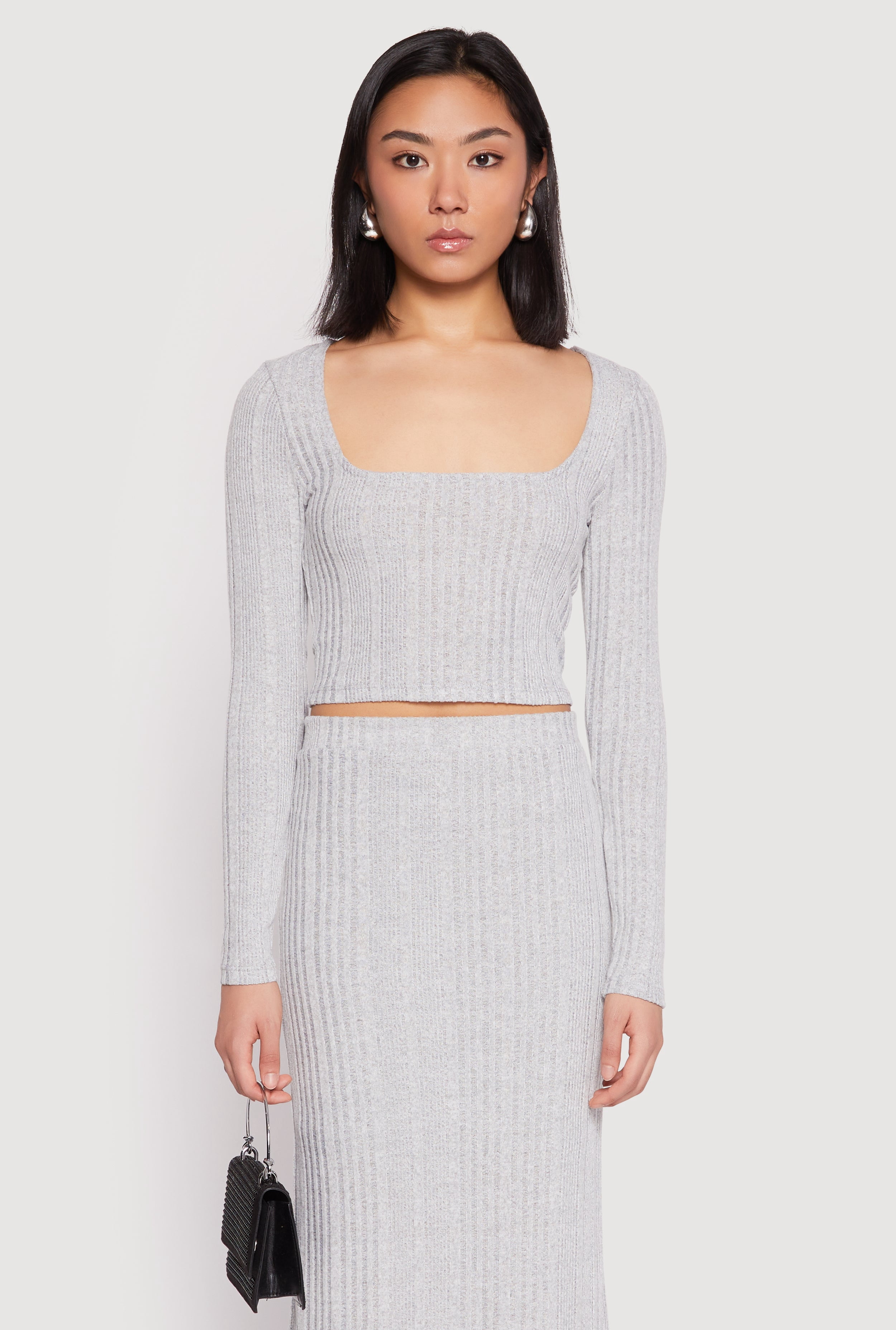 Womens Almost Famous Brushed Knit Crop Top - Walmart.com