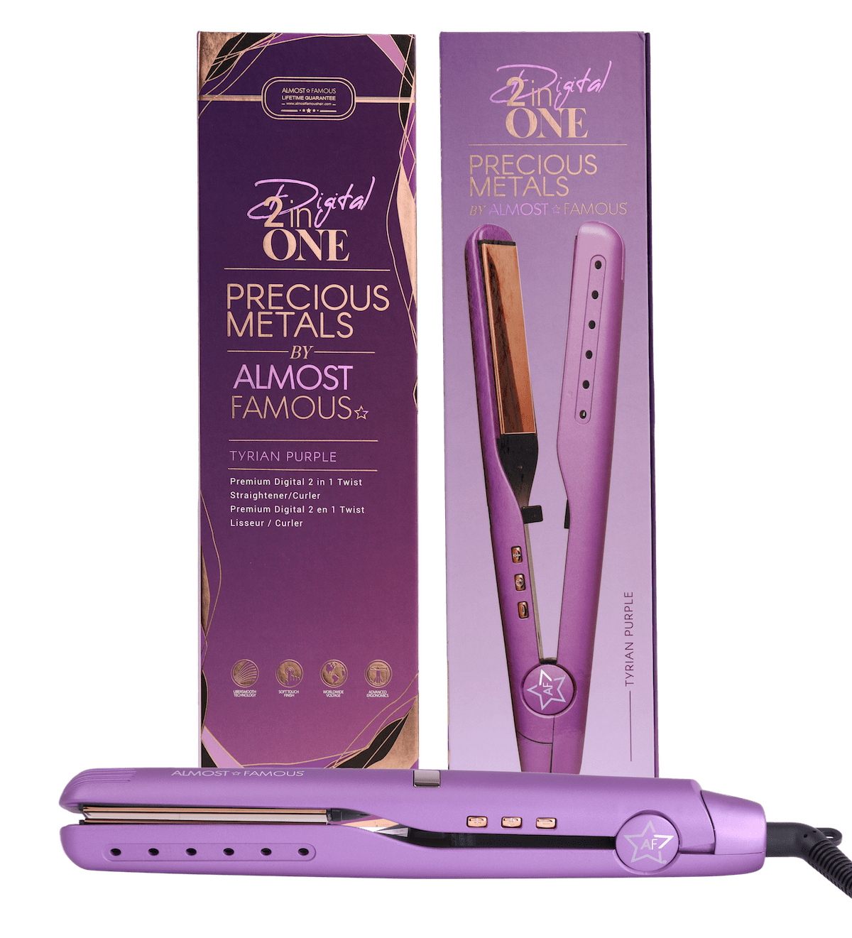 Almost Famous - Digital 2inONE Twist Flat Iron with Rose Gold Titanium ...