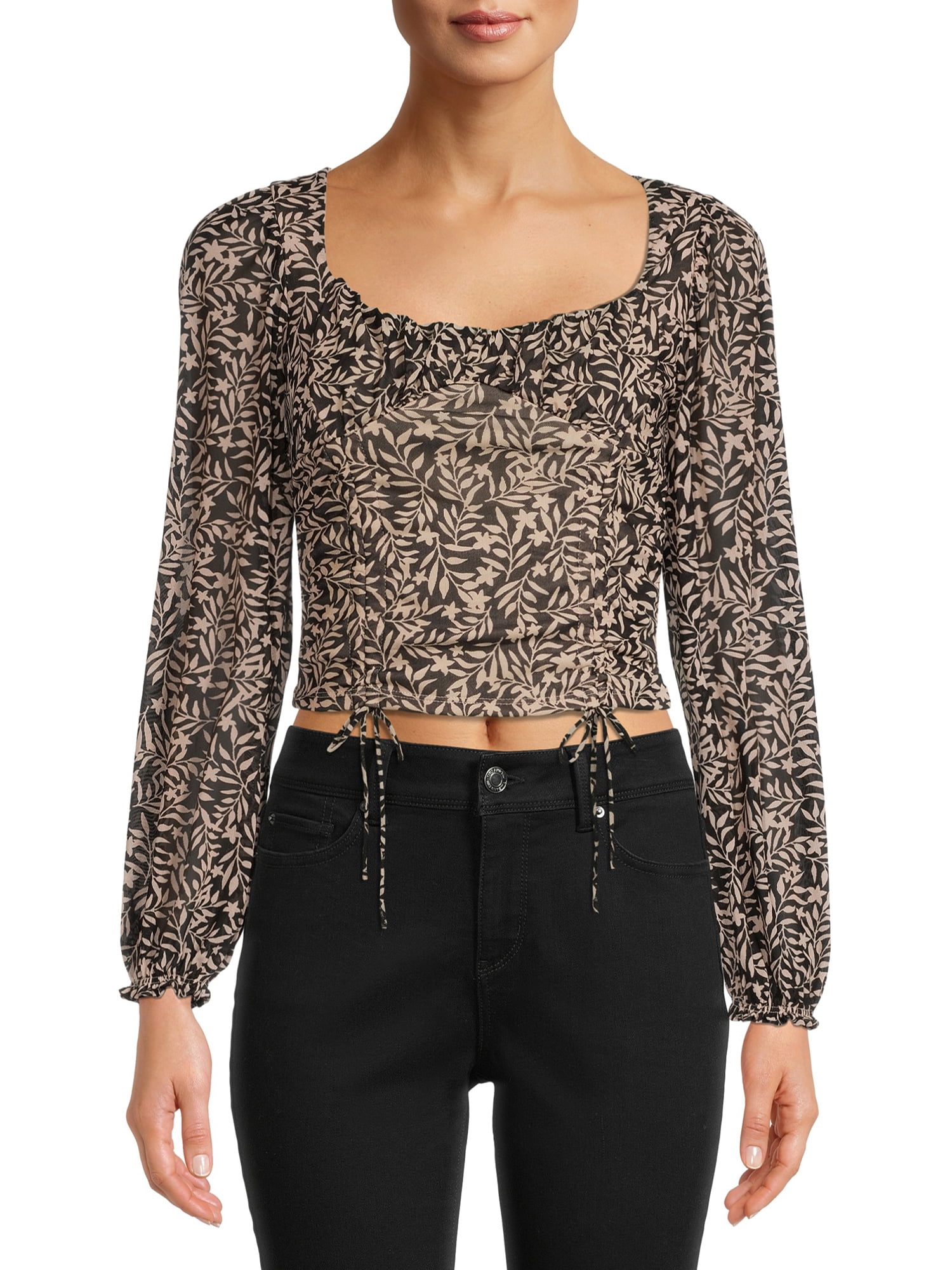 Almost Famous Junior' Double Ruched Front Emma Top with Long Balloon ...