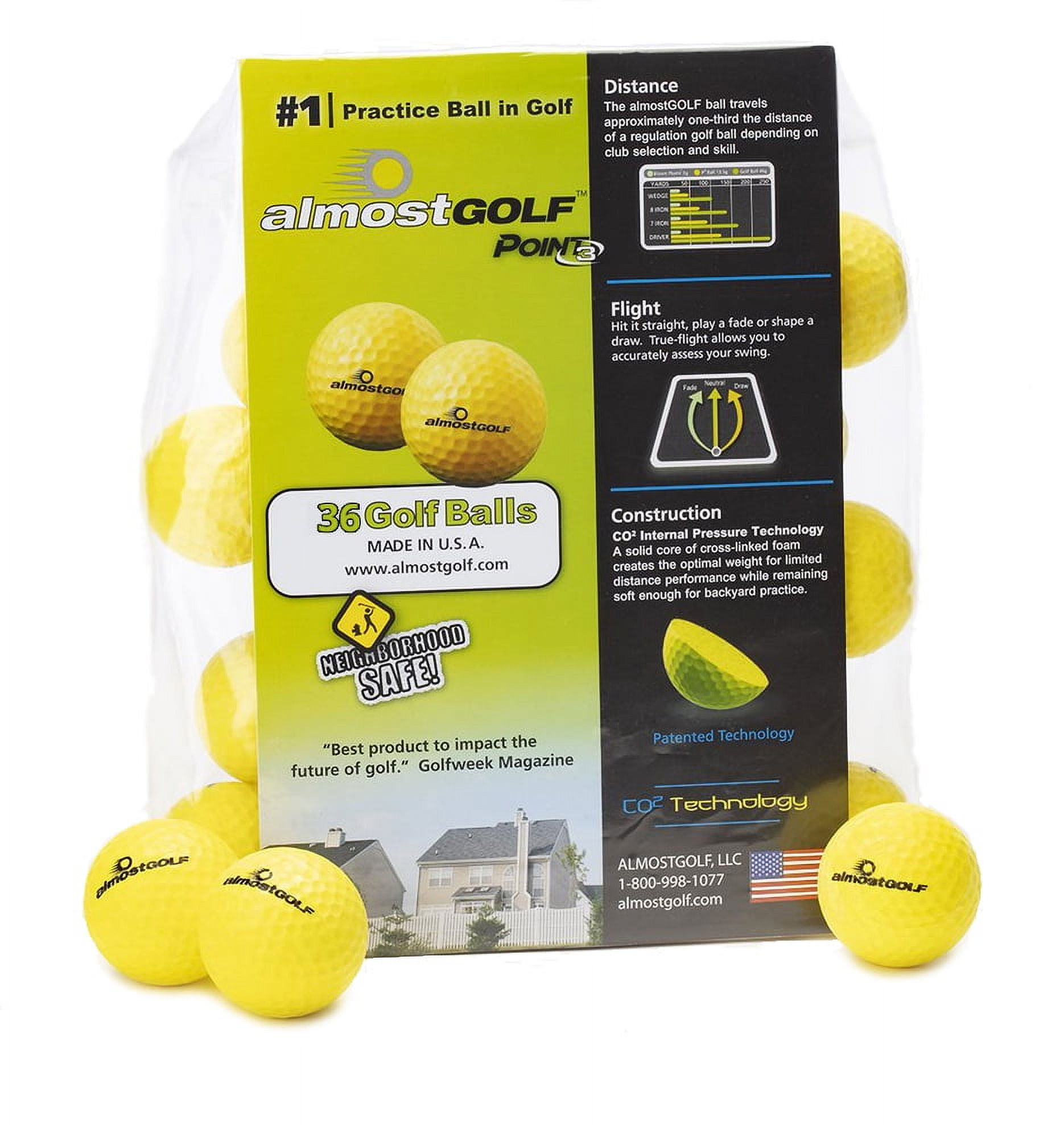 Almost Golf P3 Limited Flight Practice Golf Balls - 36 pack - Walmart.com