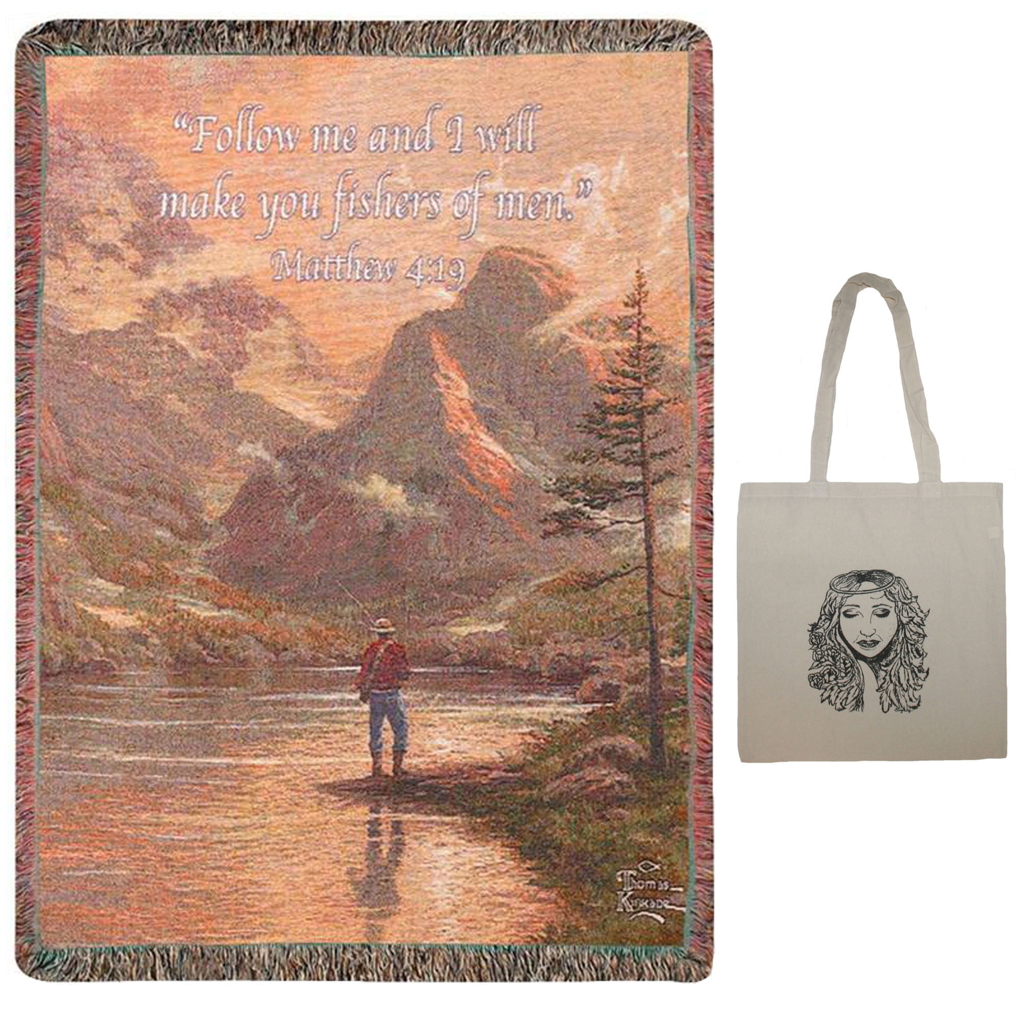 Almost Heaven 50" x 60" Inspirational Tapestry Throw Blanket & Angel ...