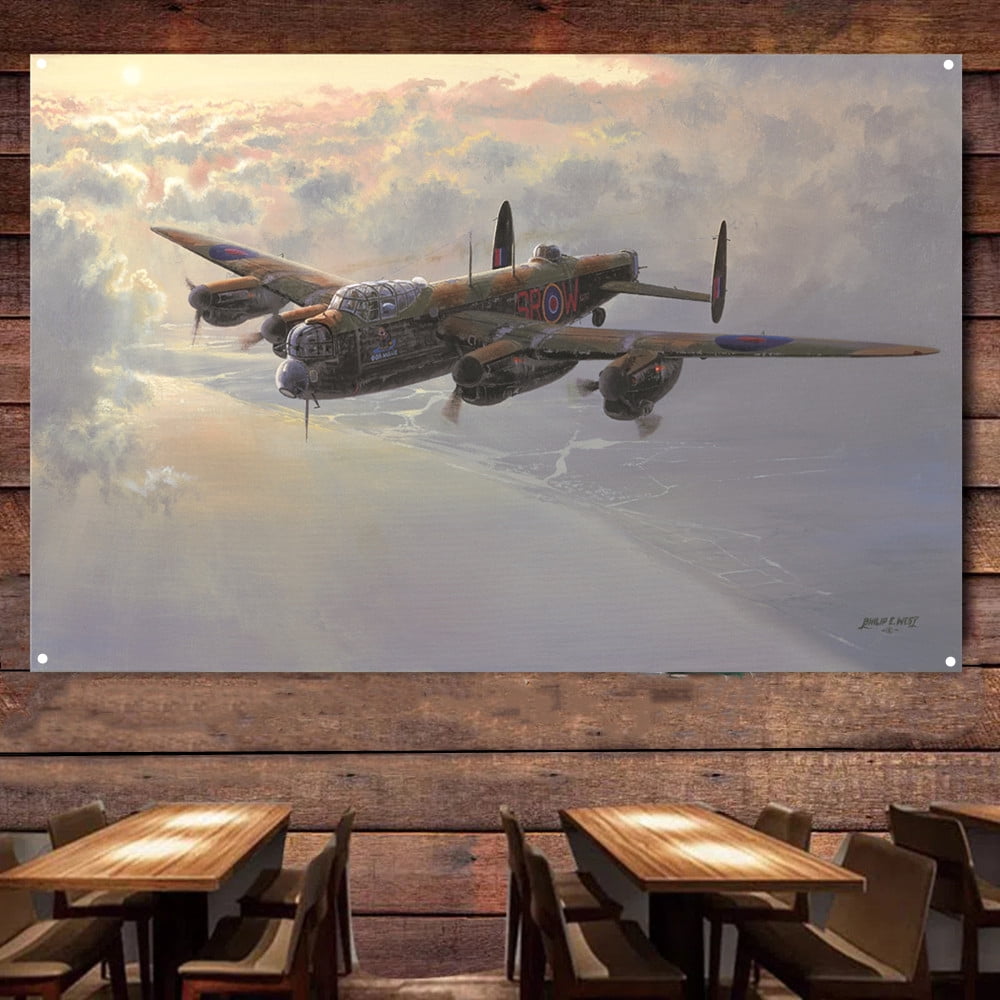 Almost Home WW II Bomber Fighter Plane Poster Wall Hanging Flag - 38" x ...