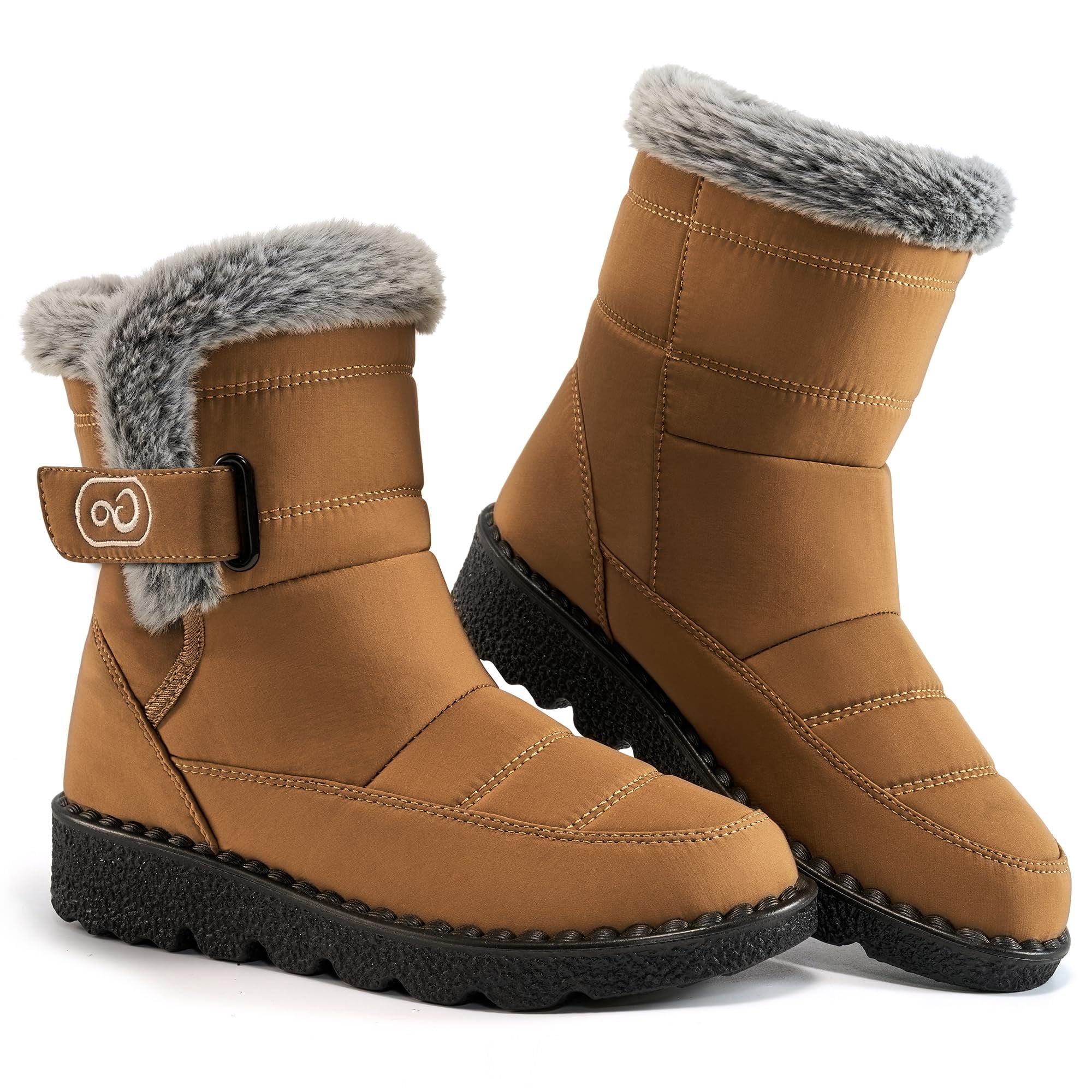 Almusen Women Snow Boots Winter Slip On Ankle Boots for Women ...