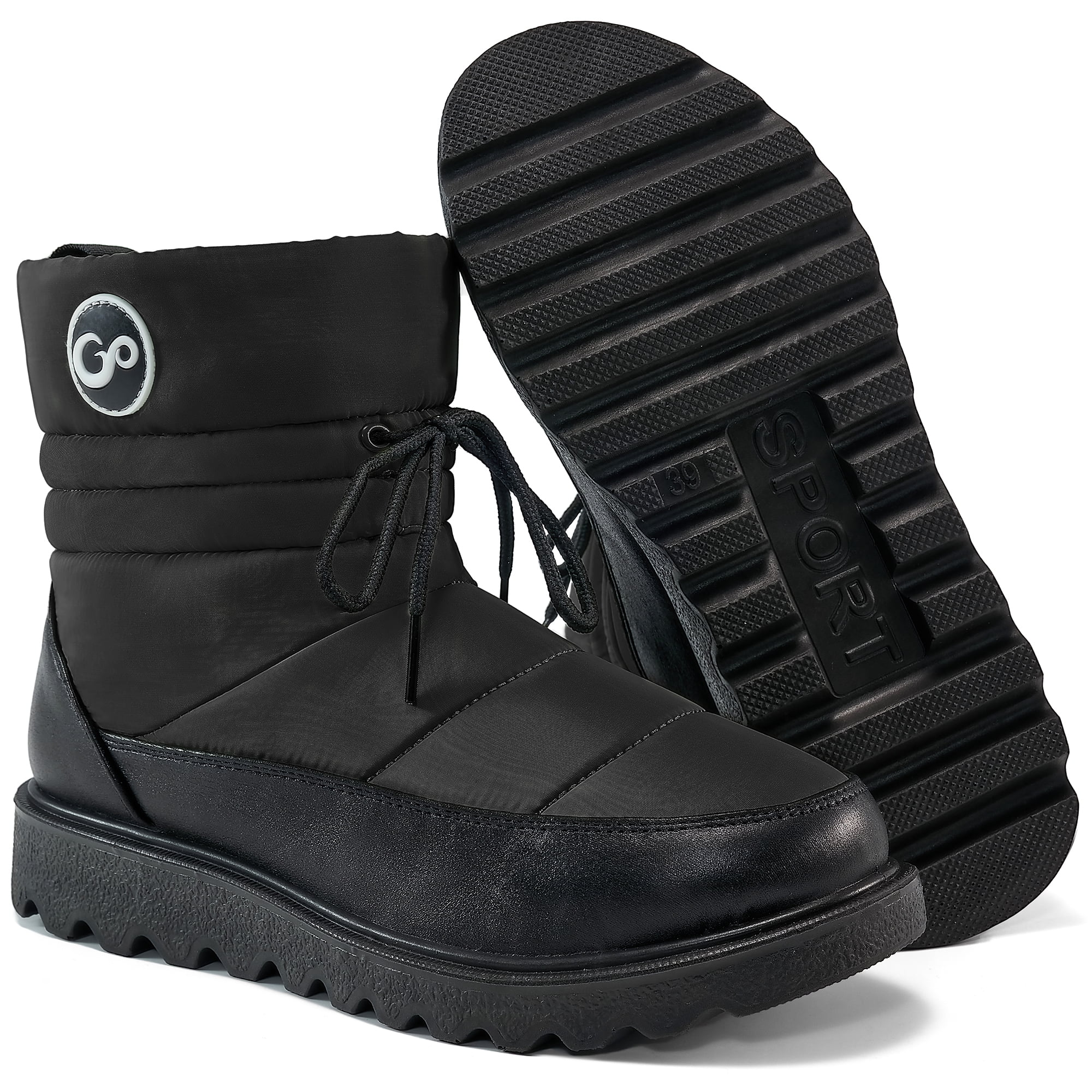 Ablanczoom Women Snow Boots Winter Warm Faux Fur Waterproof Lace-up ...