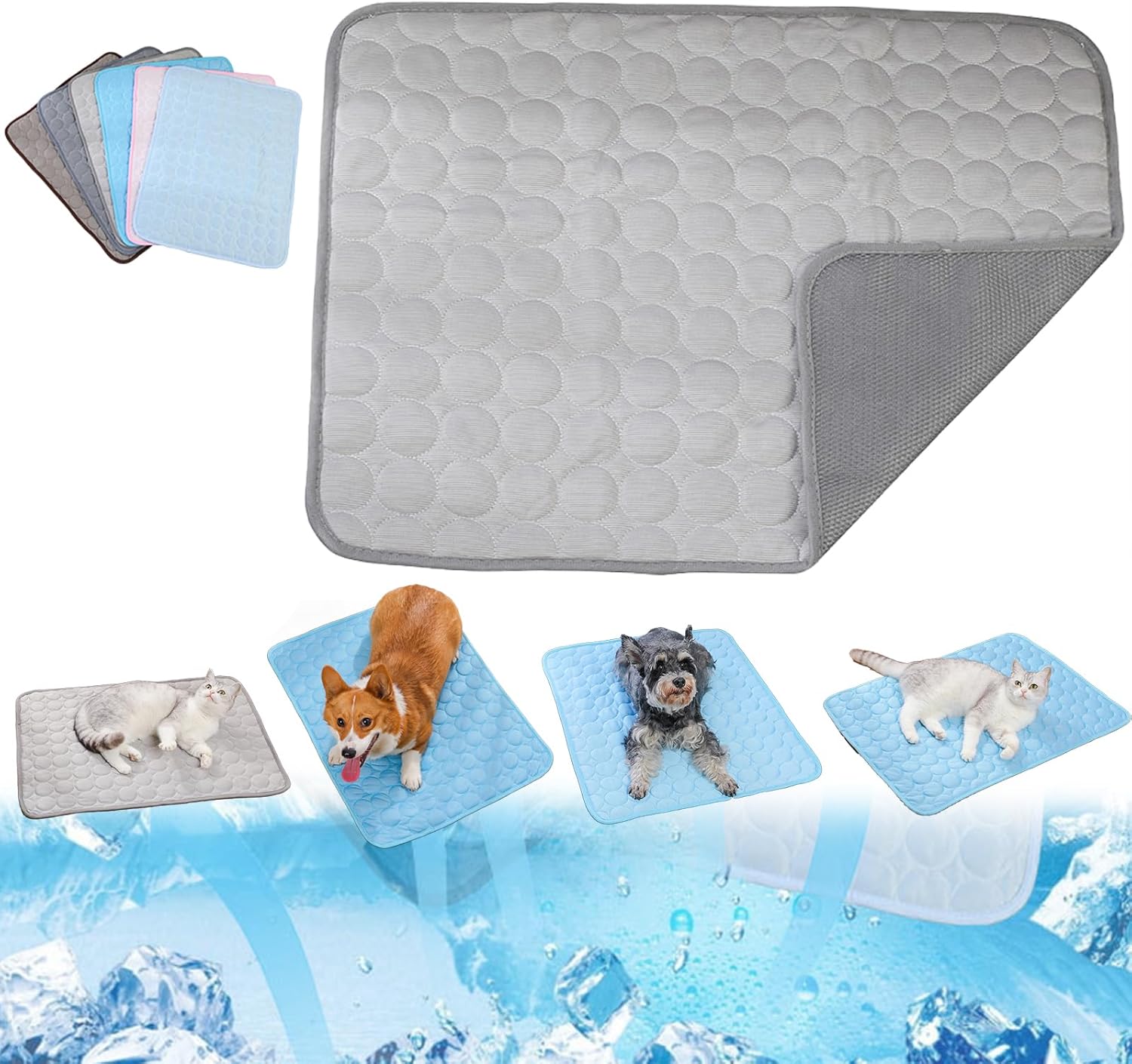 Alnera Cooling Pet Mat, Washable Ice Silk Pet Self Cooling Mat for Dog ...