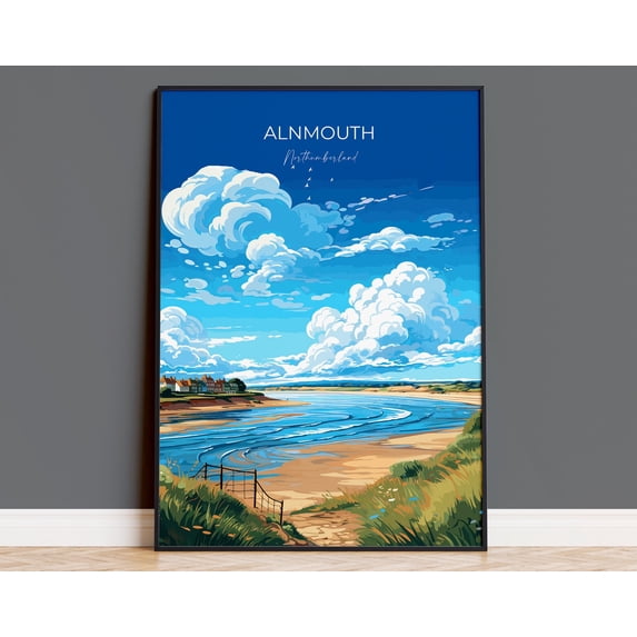 Alnmouth Travel Print Wall Art Travel Poster Of Alnmouth Northumberland ...