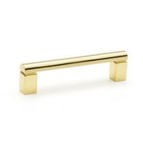 Alno A717-35 Moderne 3-1/2" Center To Center Flat Bar Solid Brass ...