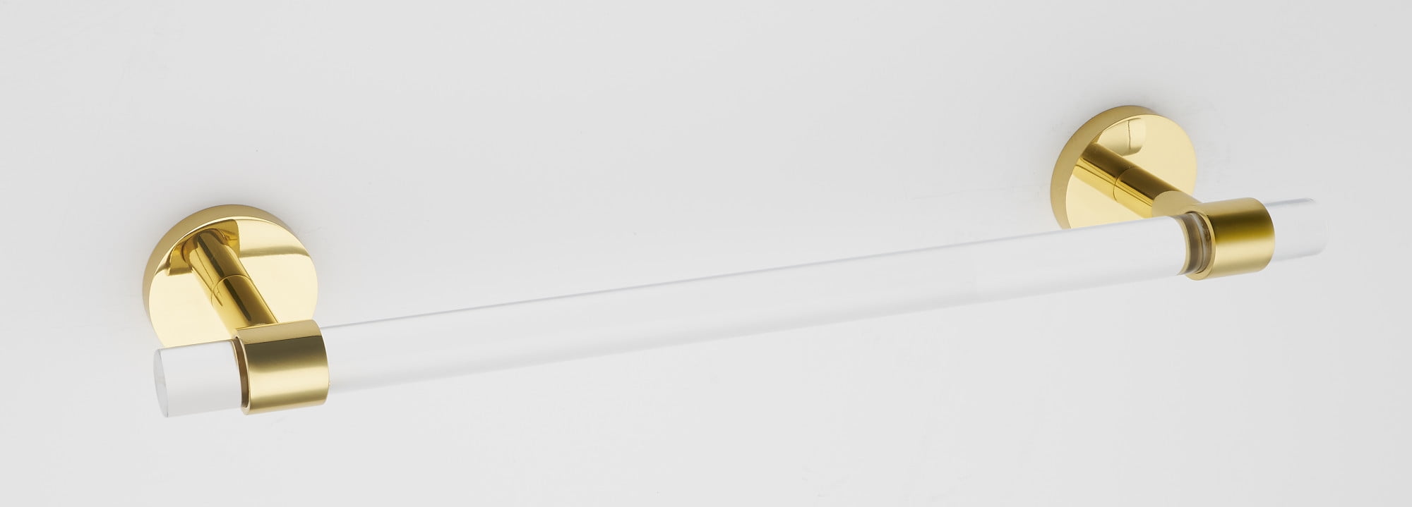 Alno A7220-18 Contemporary Acrylic 18" Wide Clear Towel Bar - Brass ...