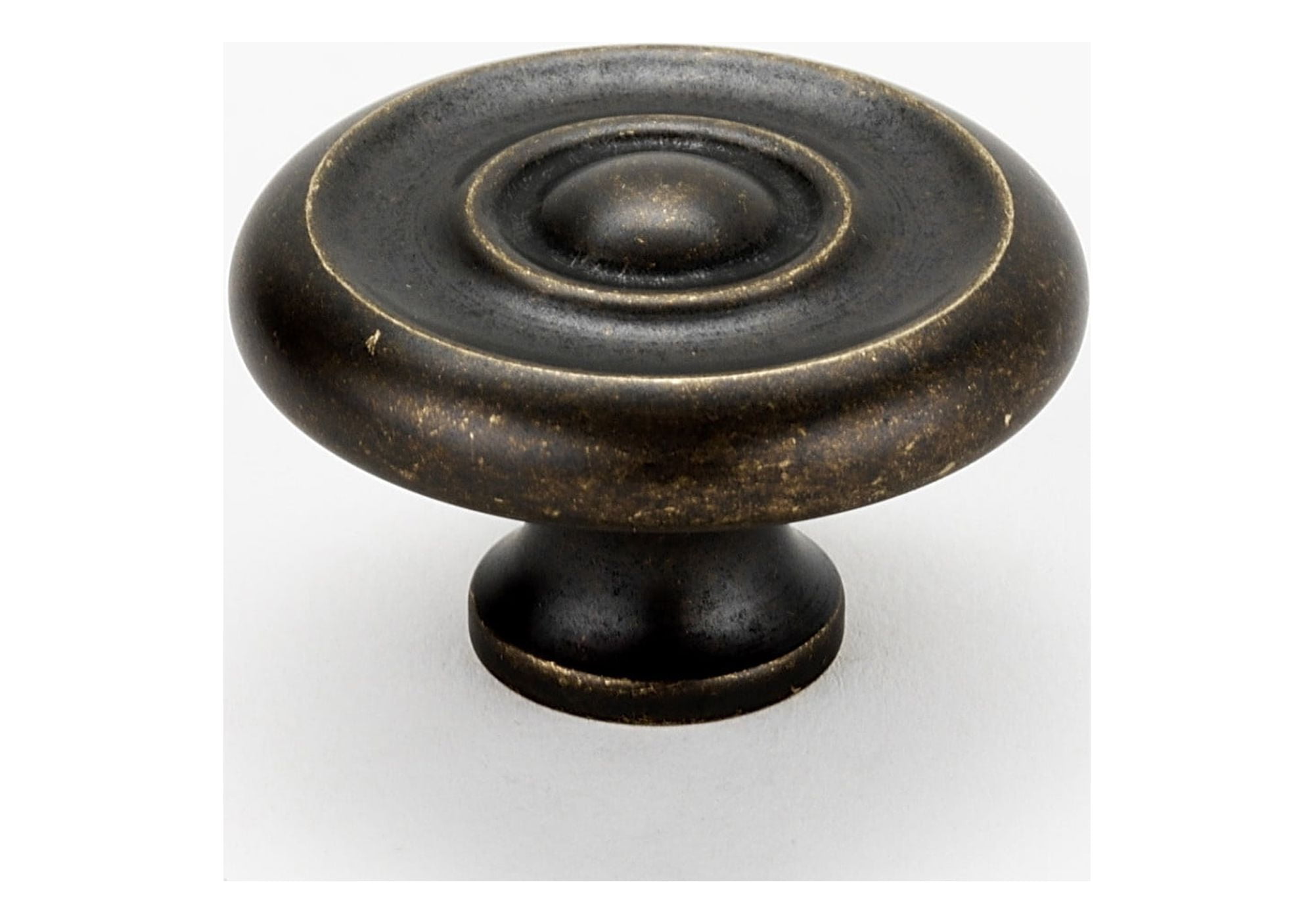 Alno A817-45 Classic Traditional 1-3/4" Round Ringed Solid Brass Mushroom Cabinet Knob ...