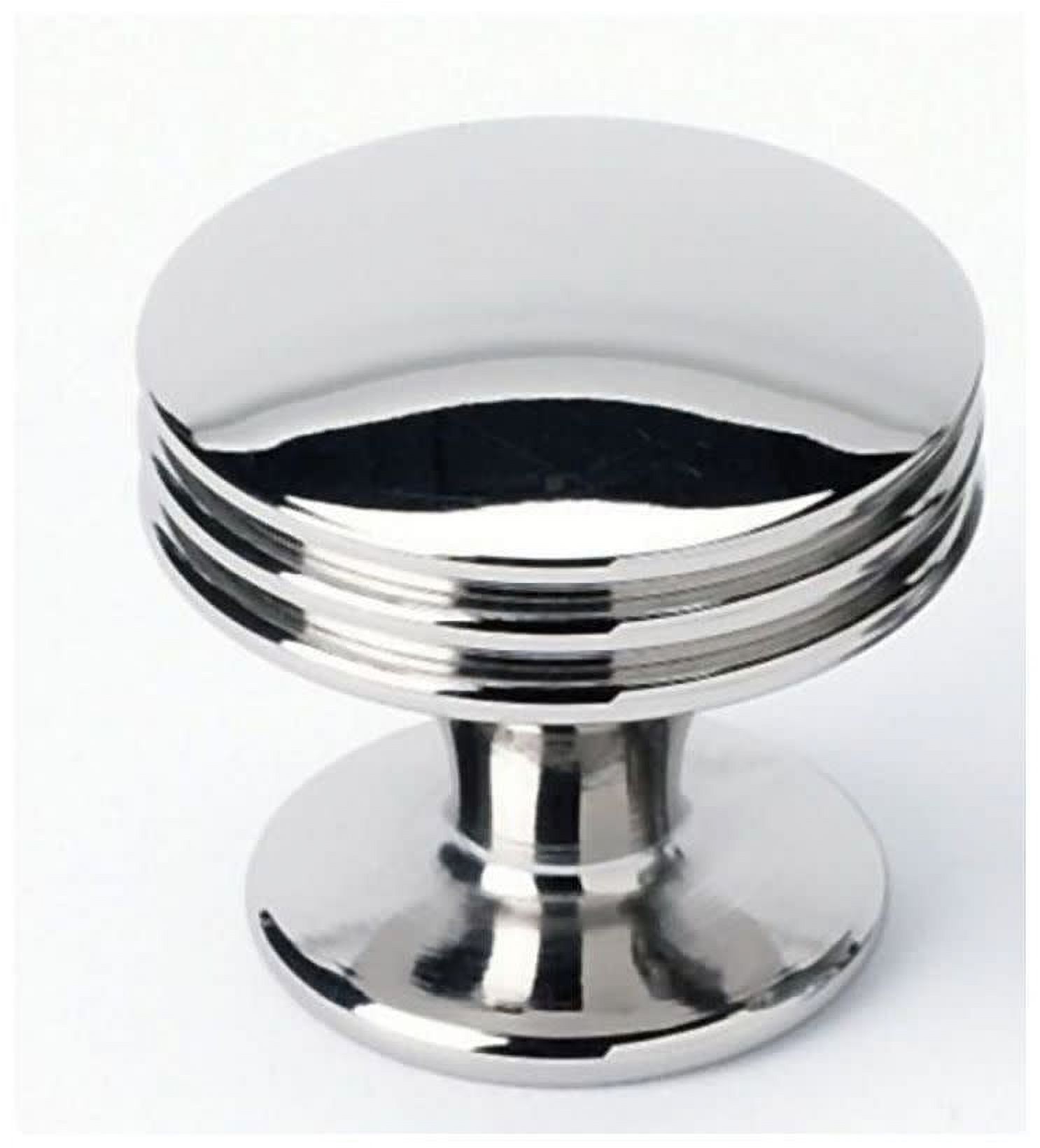 Alno A930-1 Knobs 1" Ringed Flat Round Solid Brass Mushroom Cabinet Knob / Drawer Knob ...