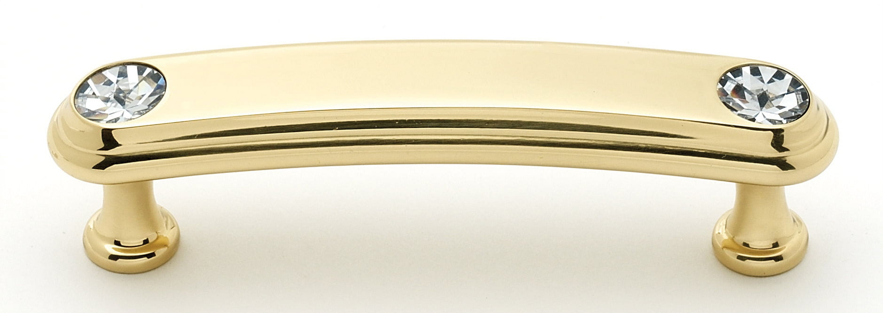 Alno C211-3-PB Swarovski Crystal 3" Cabinet Pull Polished Brass - Walmart.com