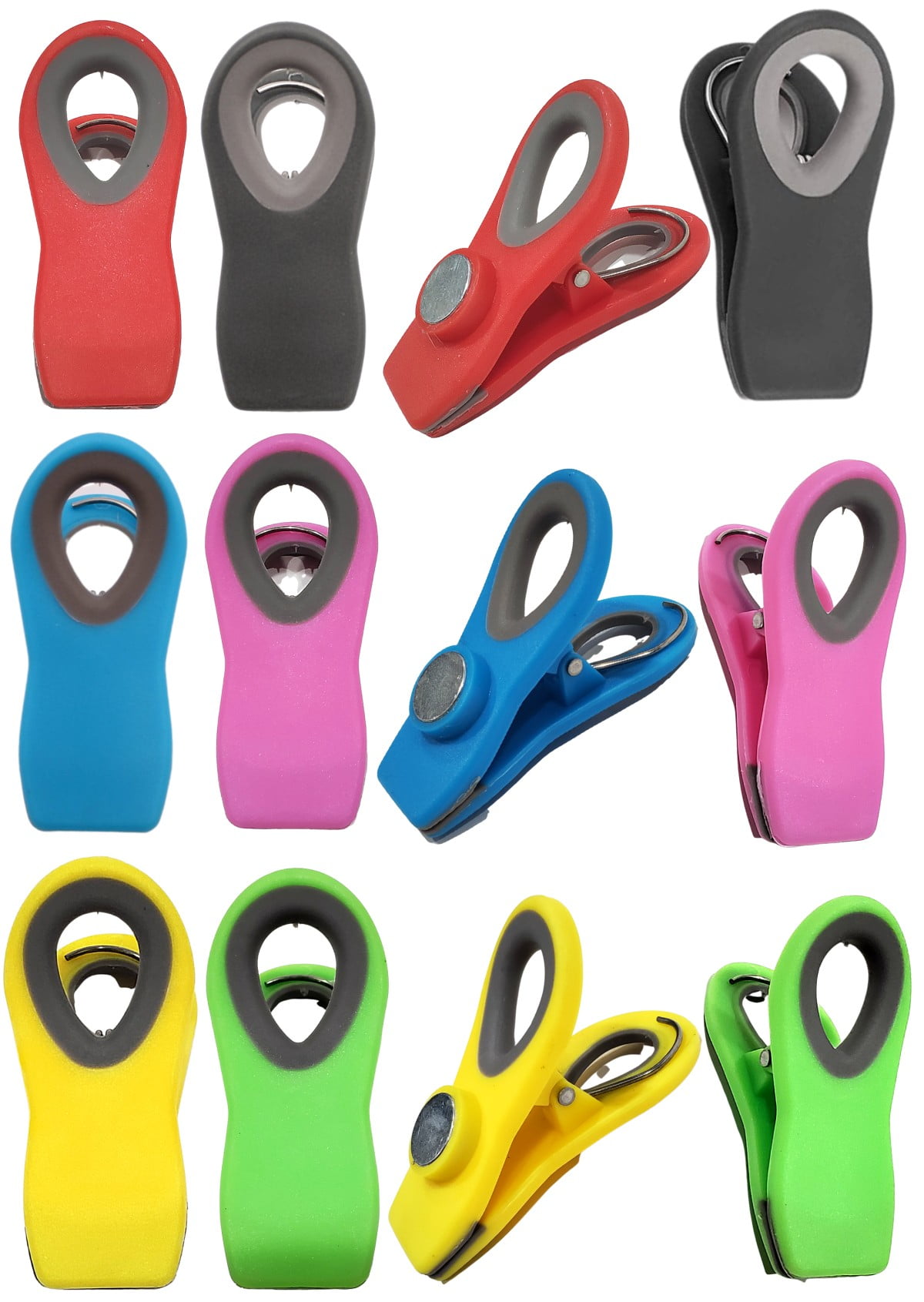 Alnoor USA 12- Pcs of Magnetic Chip Clips |Magnetic Clips for ...