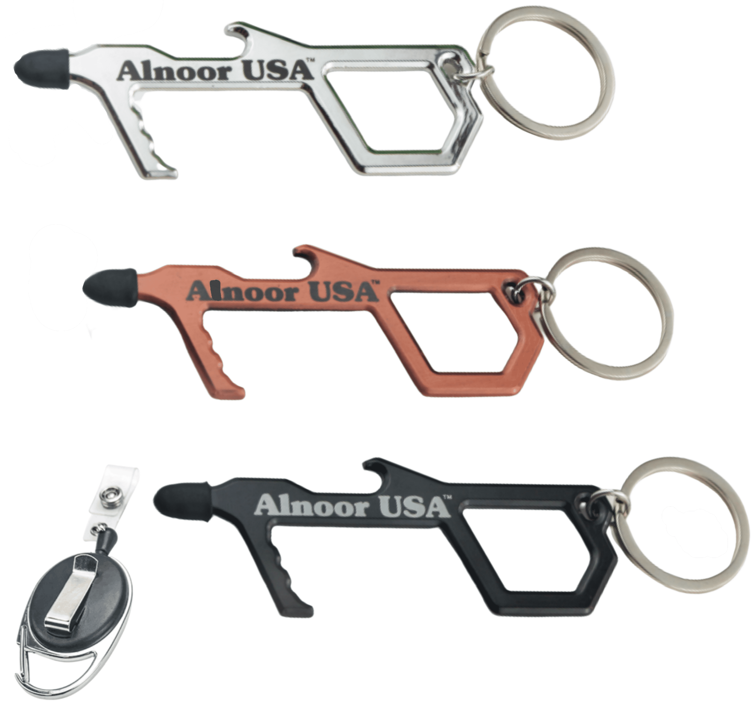 Alnoor USA 3-Pcs No Touch Door Opener Tool with Retractable Key ...