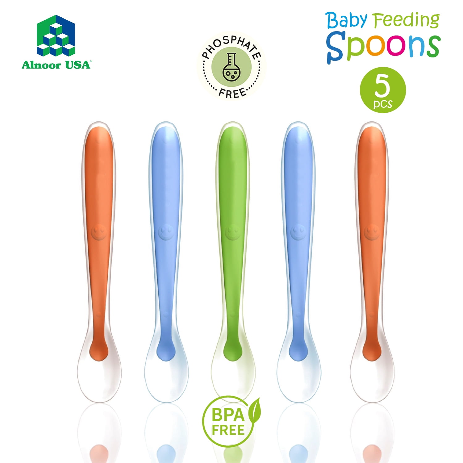 Alnoor USA Silicone Baby Spoon – Gum Friendly Spoons for Infant Baby ...