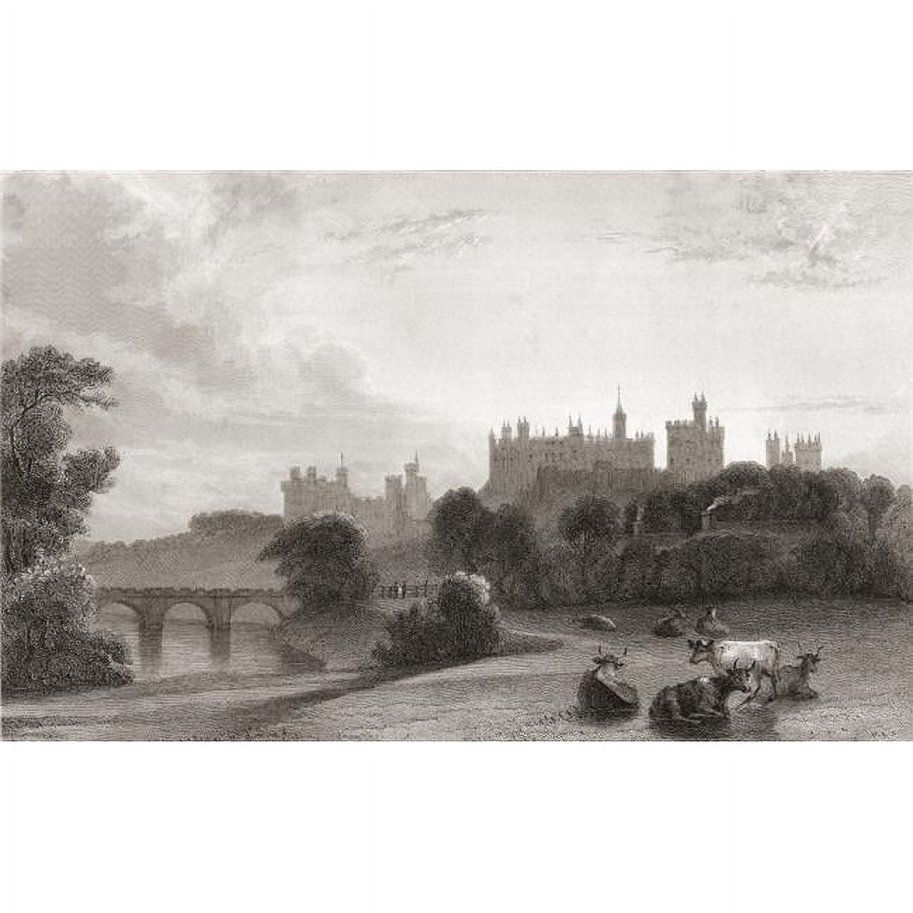 Alnwick Castle Alnwick Northumberland England in The Early 19th Century ...