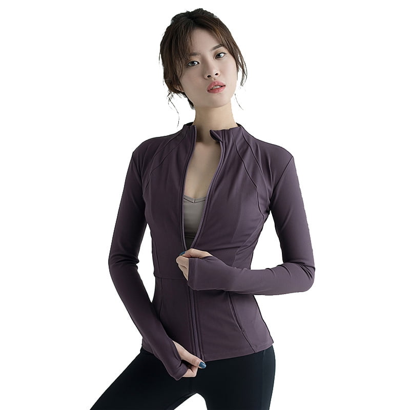 Alo Women's Stand-Up Collar Zipper Sports Jacket Spring and Autumn Warm ...