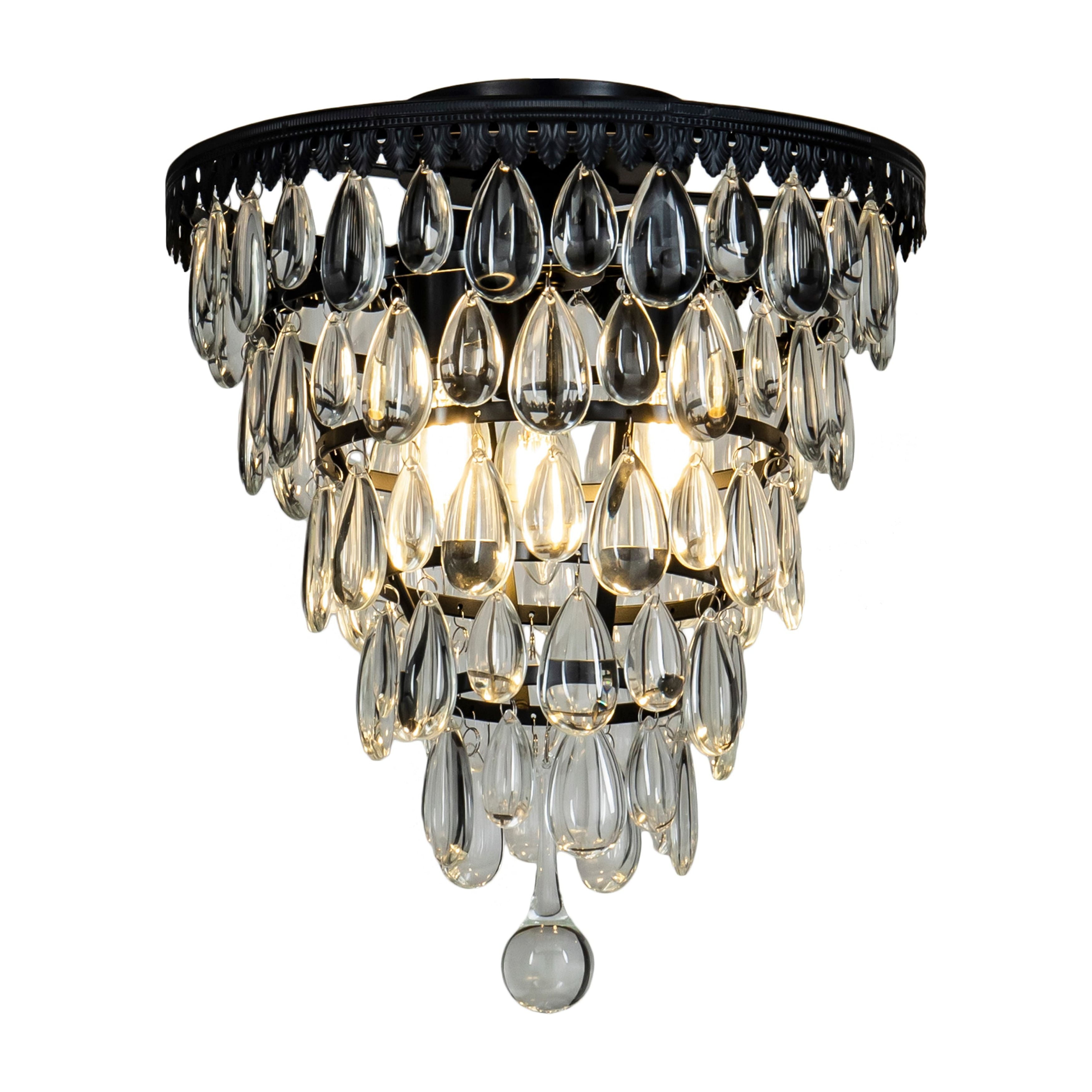 AloaDecor Interior 3-Lights Teardrop Glass Flush Mount Ceiling light 12 ...