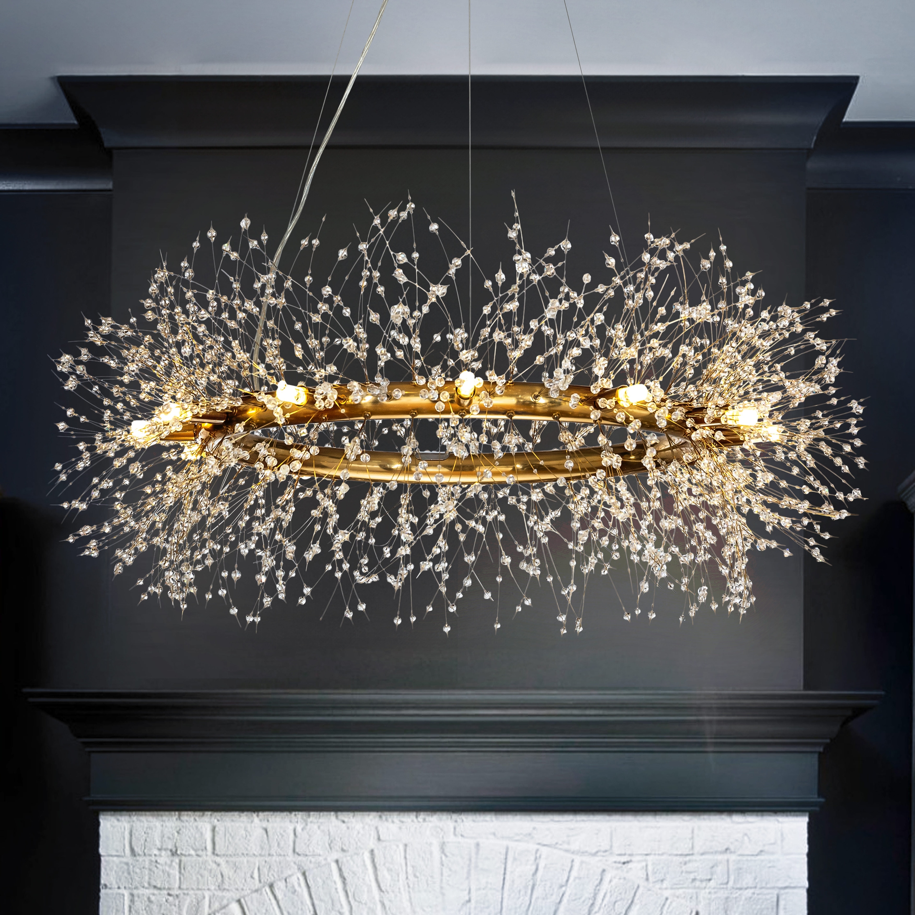 AloaDecor Modern Firework Crystal Chandelier for Dining Room and Living ...