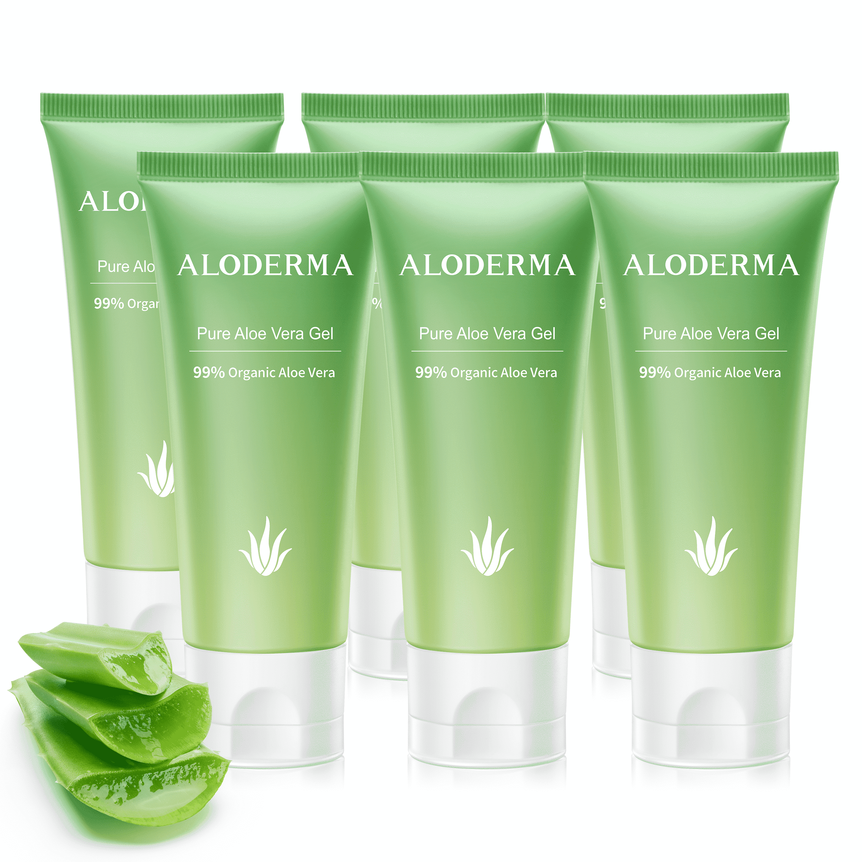 Aloderma 99% Organic Aloe Vera Gel, Fresh Natural Pure, 4.0 oz, 6-Pack ...
