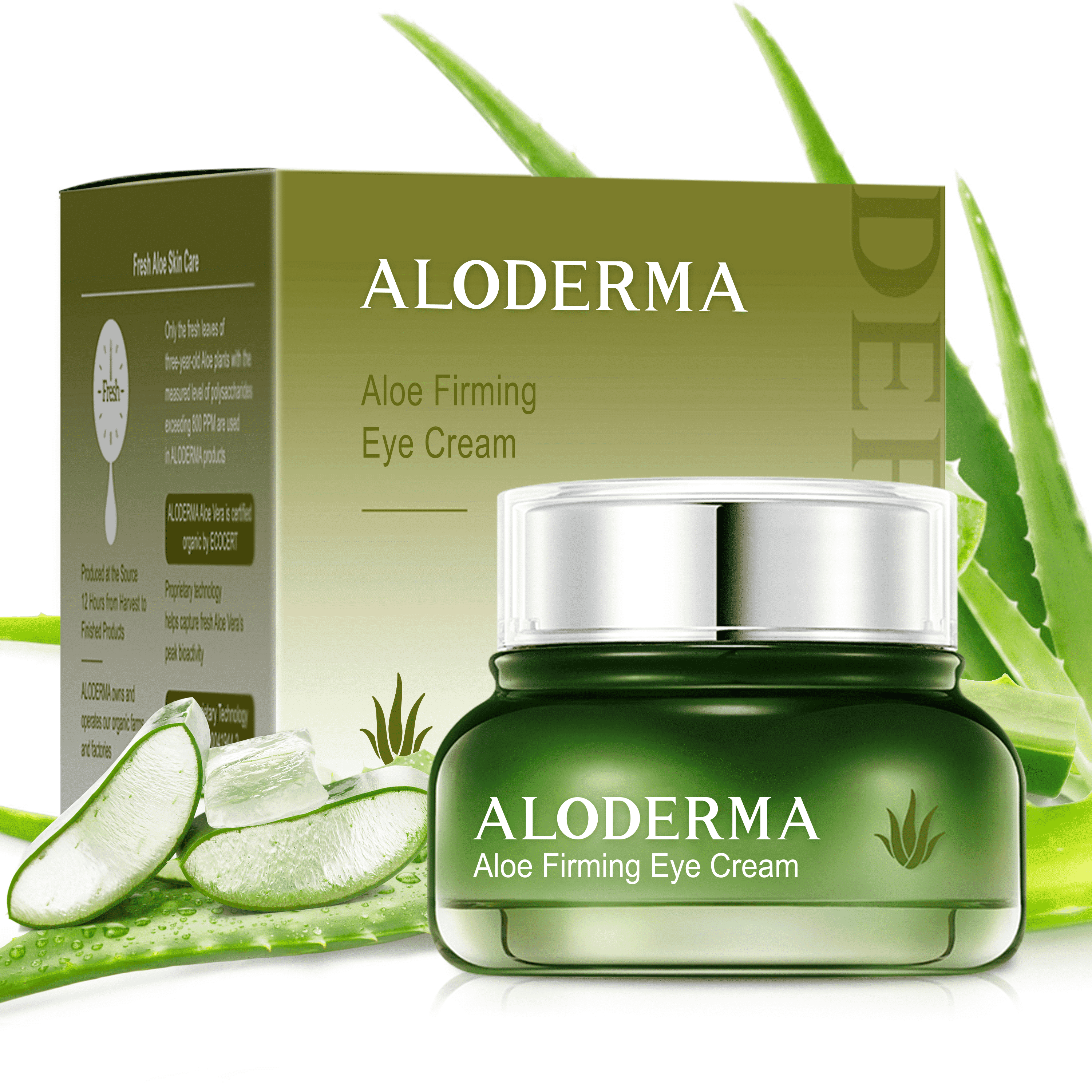 Aloderma, Eye Cream, Made with Aloe Vera, Vegan Firming Hydrating ...