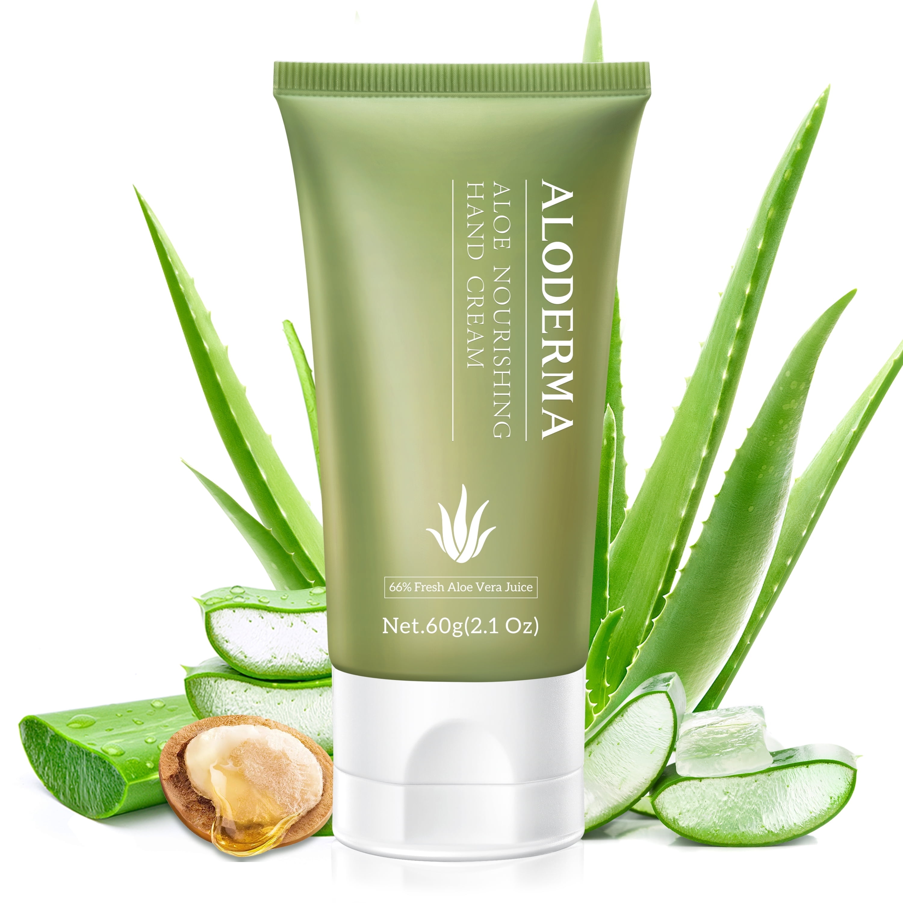 Aloderma Aloe Hand Cream with 66% Organic Aloe Vera - For Dry, Cracked ...