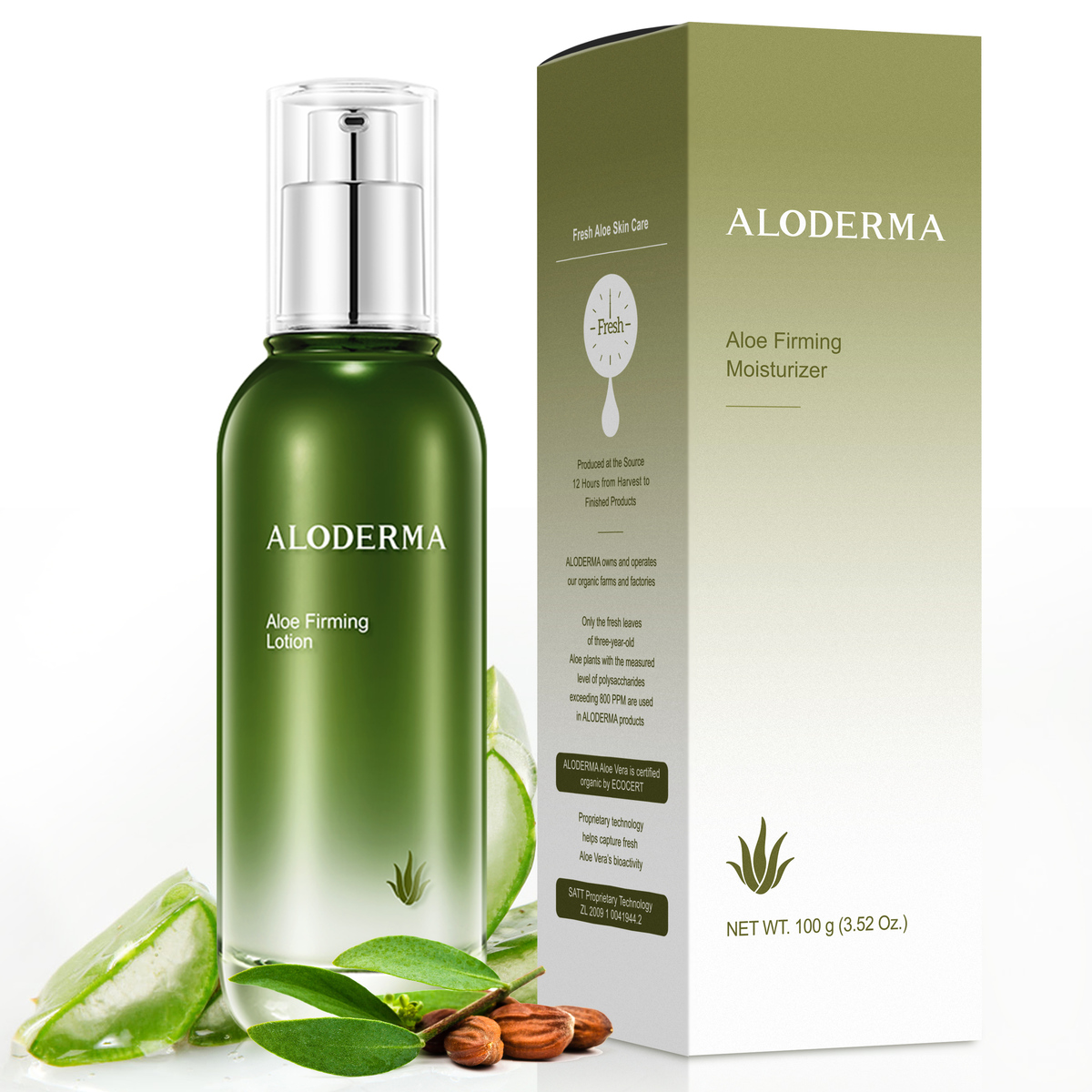 Aloderma Aloe Vera Firming Facial Moisturizer with 72% Organic ...