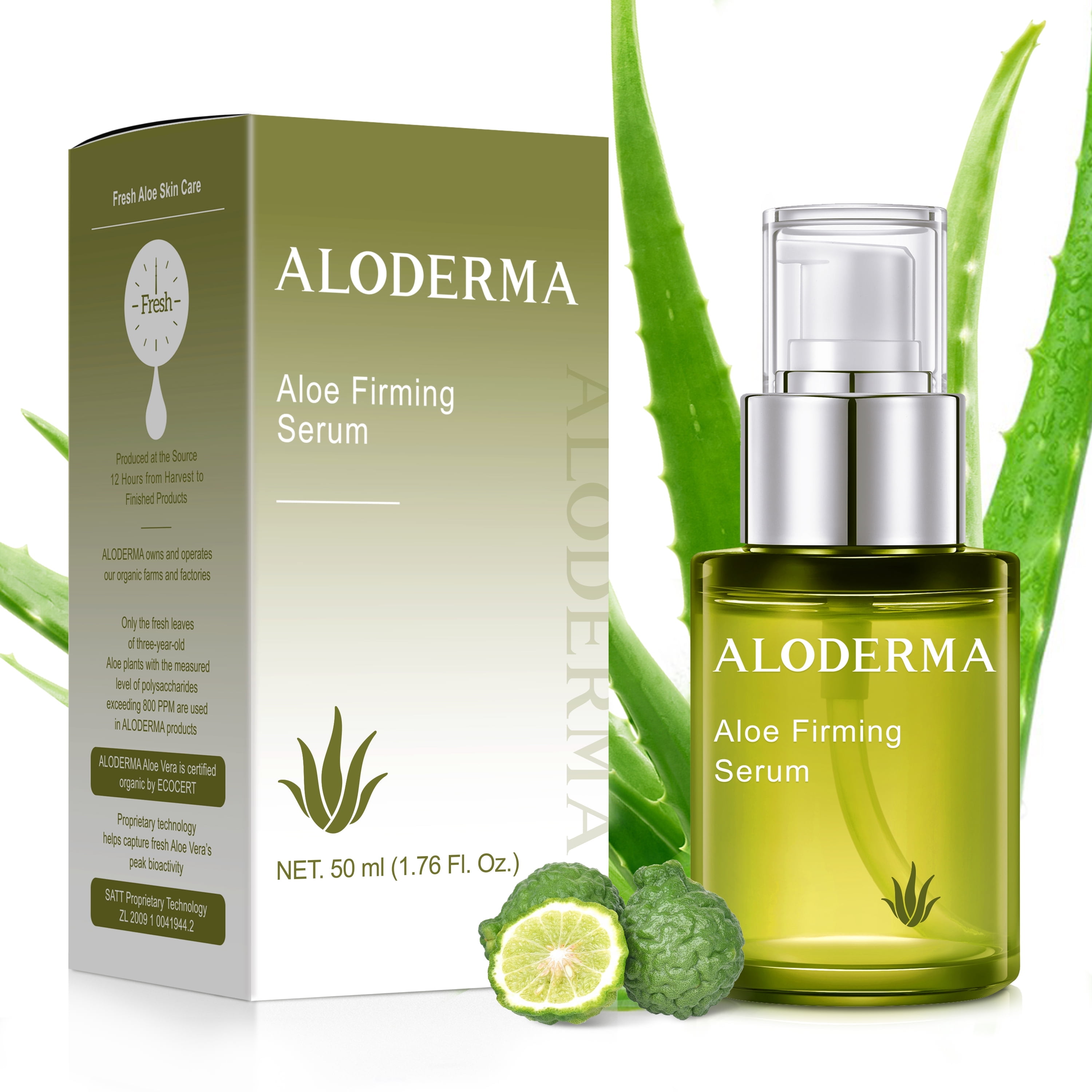 Aloderma Firming Face Serum with 63% Organic Aloe Vera, Plumping Serum ...