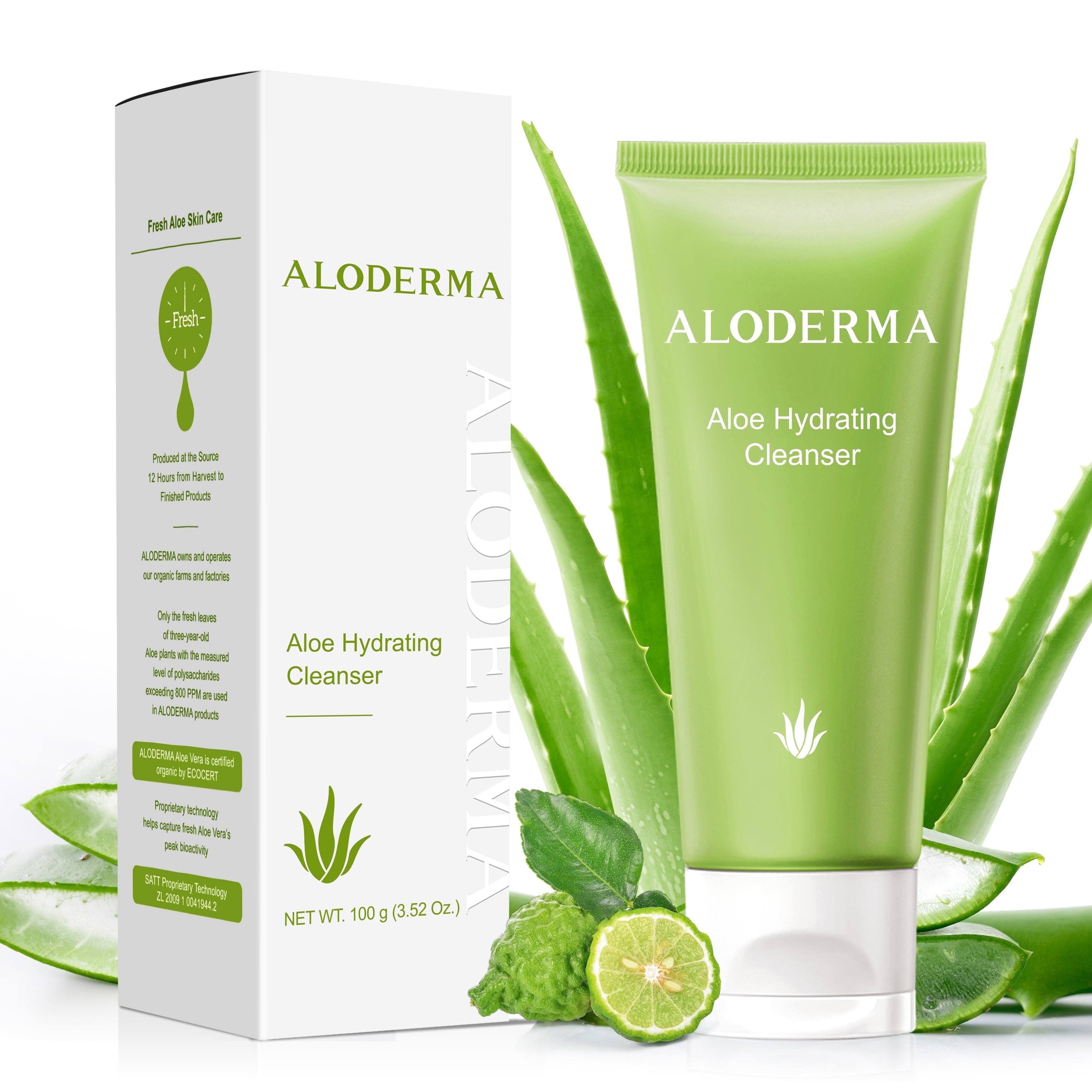 Aloderma Organic Aloe Vera Hydrating Cleanser - Moisturizing Face Wash ...