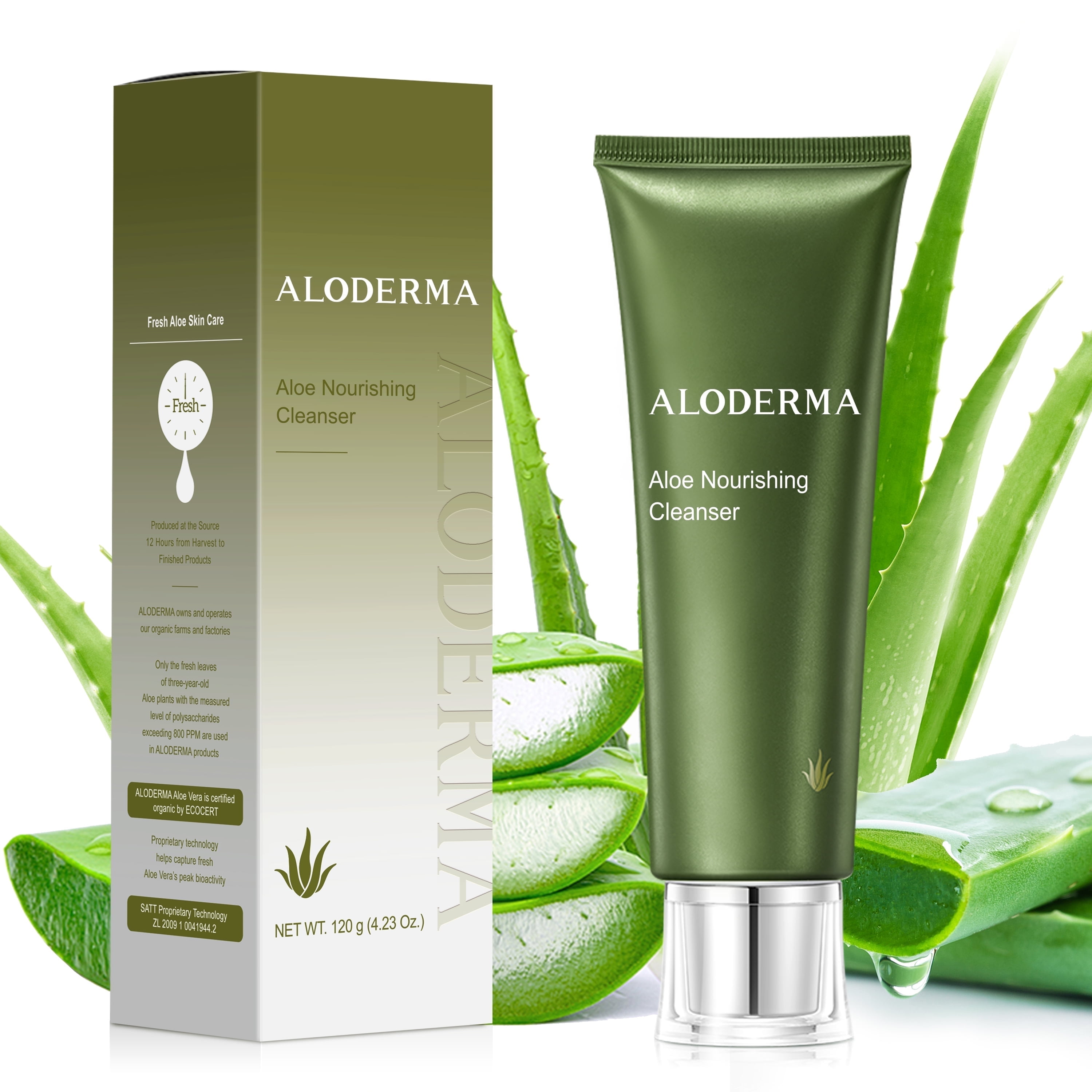 Aloderma Organic Aloe Vera Nourishing & Firming Face Cleanser - Natural ...