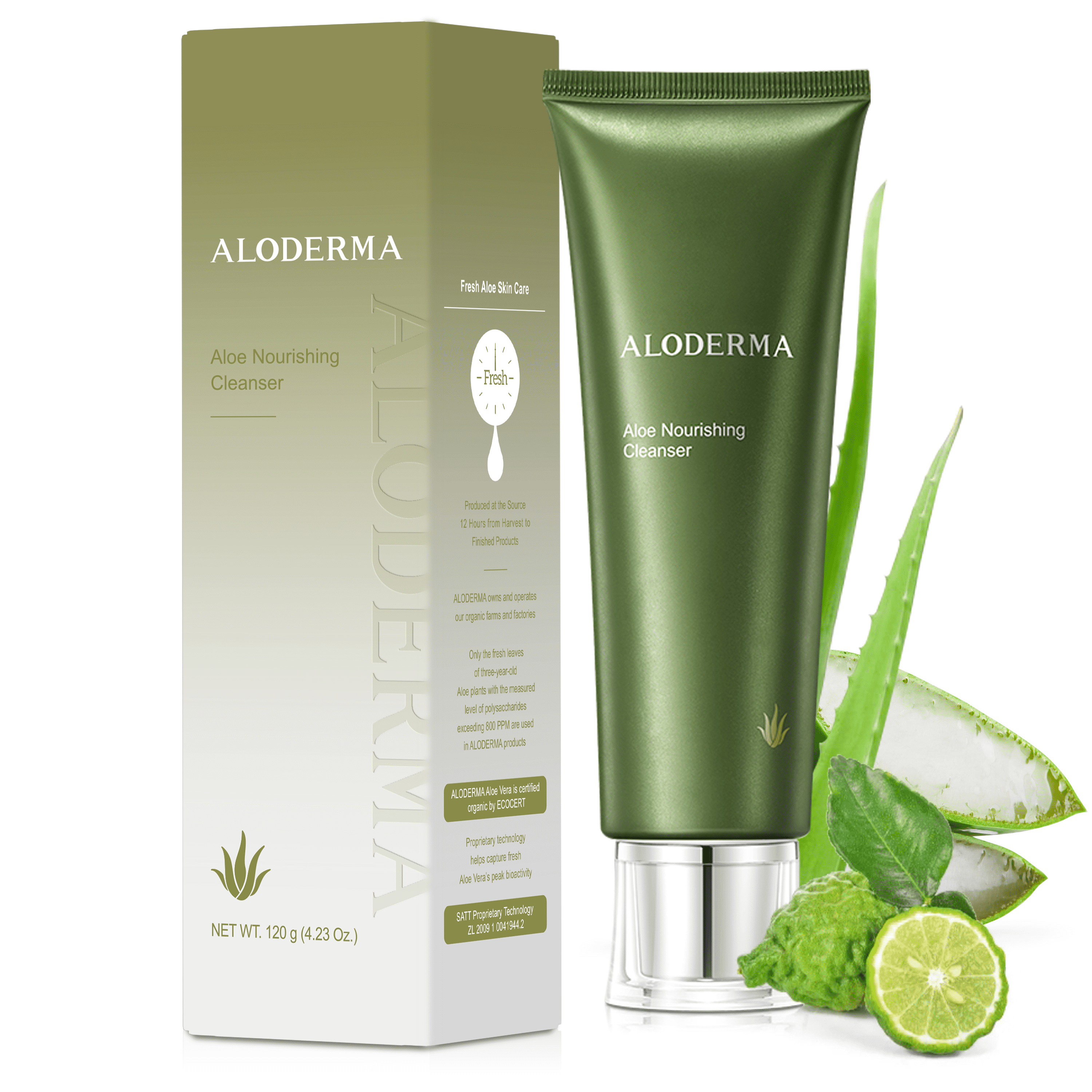 Aloderma Nourishing Face Cleanser with Organic Aloe Vera Made Within 12 ...