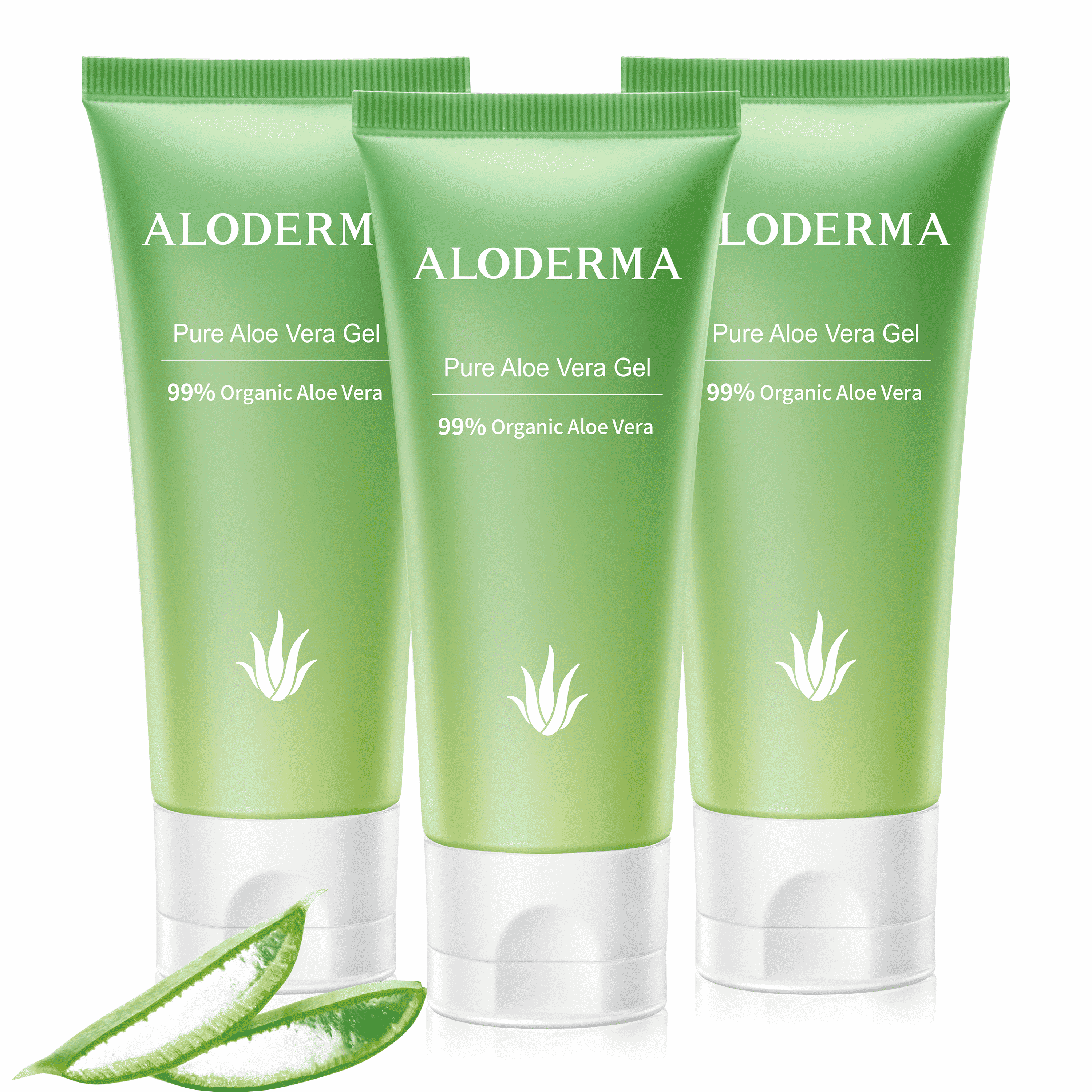 Aloderma Pure Aloe Vera Gel, 99% Organic, Travel Size, 1.5oz, Soothes ...