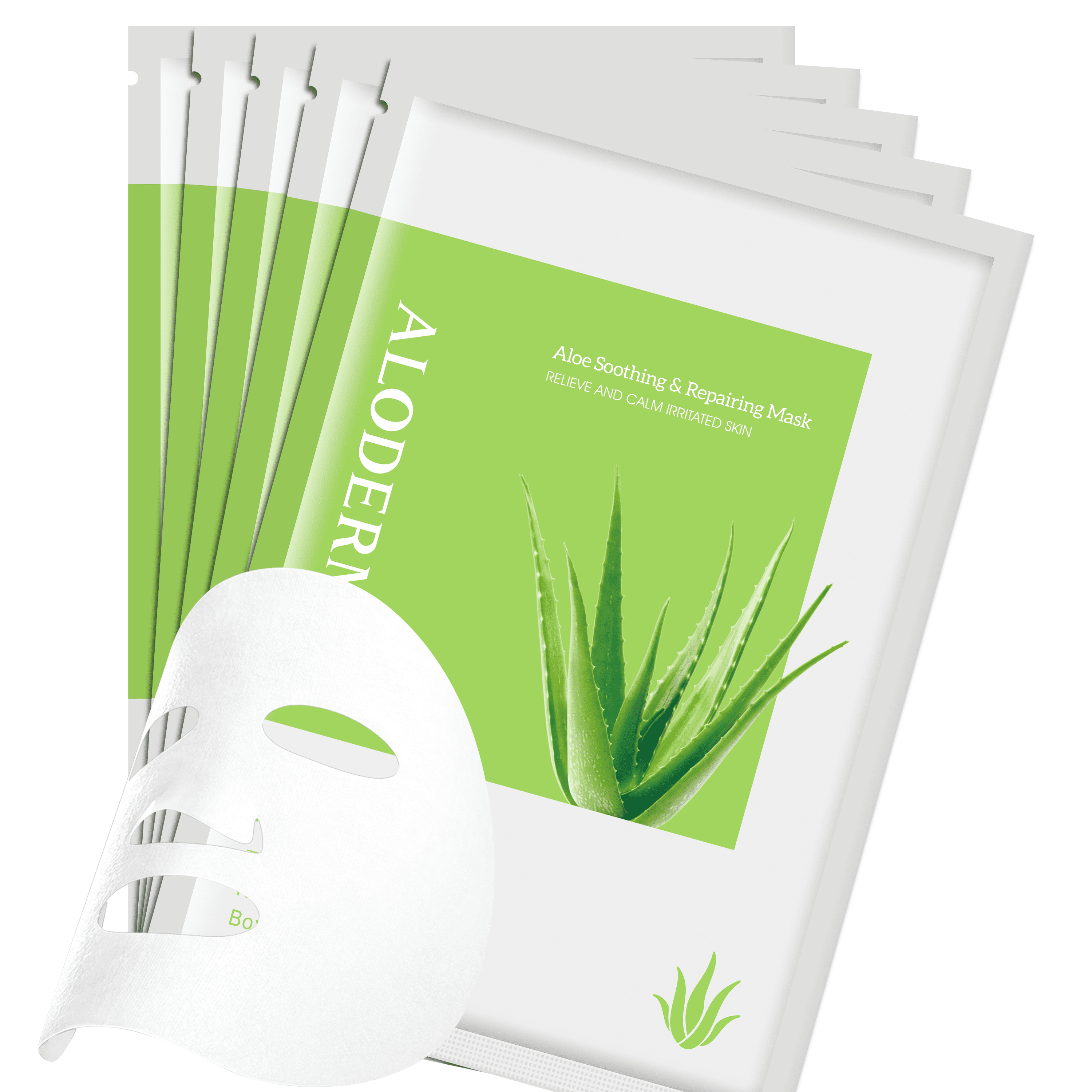 Aloderma Soothing Sheet Masks for Face with 89% Organic Aloe Vera - 5 ...