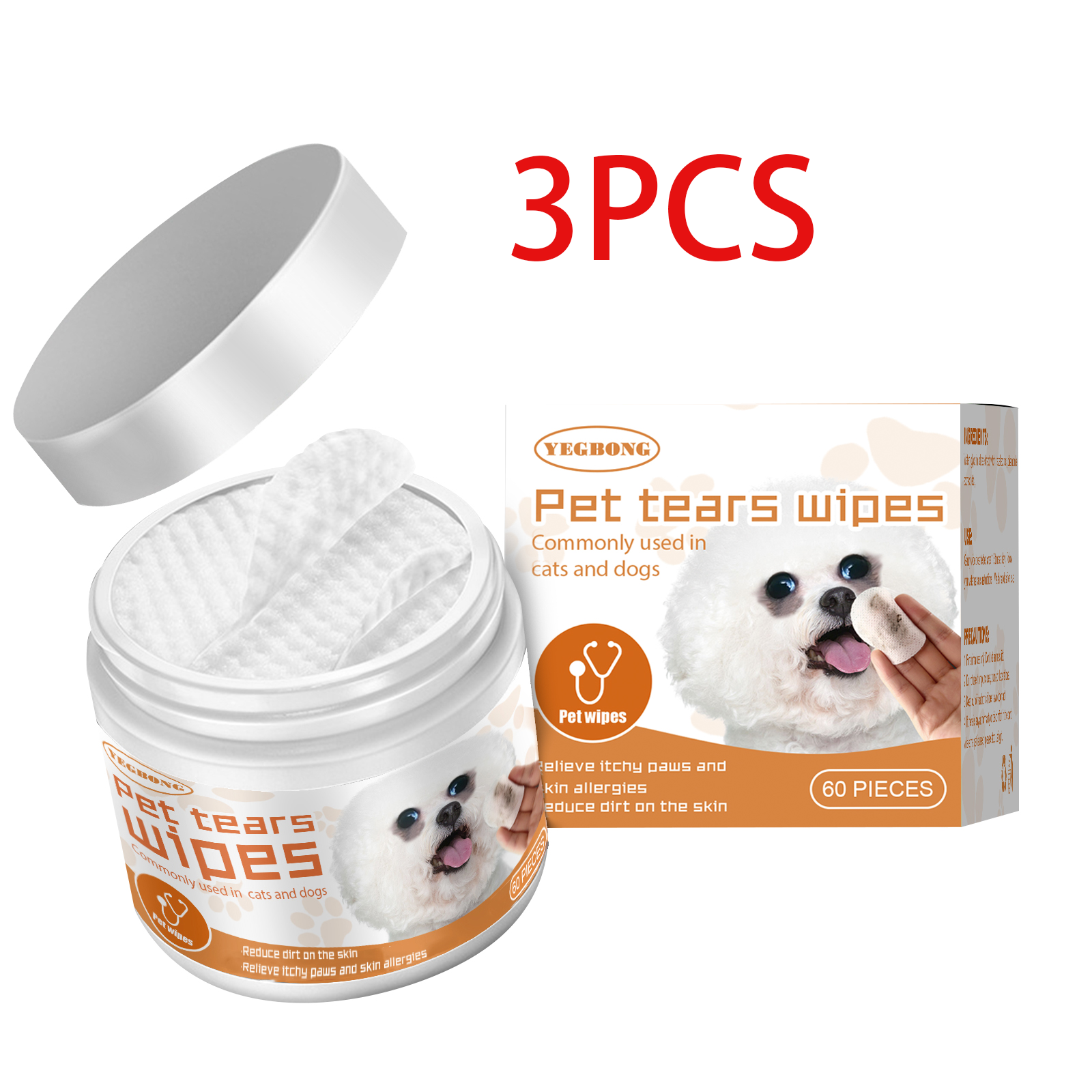 Aloe & Chamomile Pet Eye Wipes - Tear Stain Remover Wipes for Dogs ...