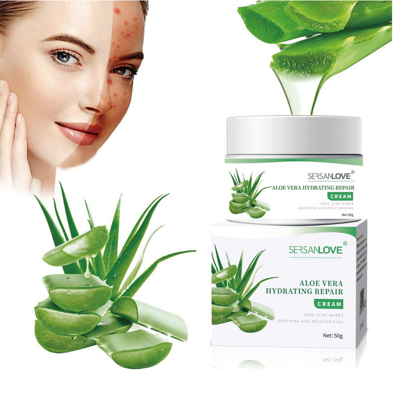 Aloe Face Cream, Natural Moisturizer, Hydrating Skin Replenishment with Quick Absorption ...