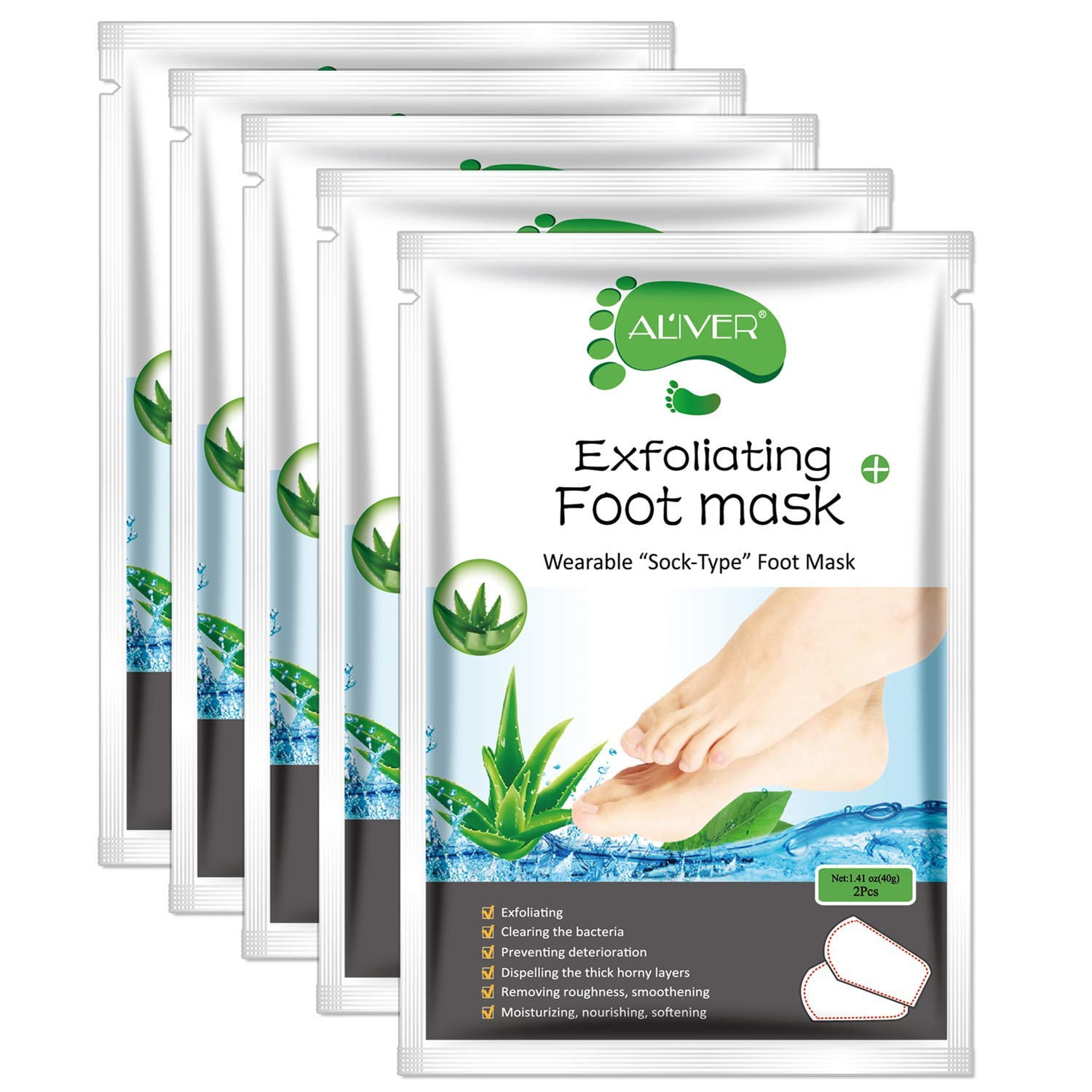 Aloe Foot Peel Mask 5 Pack, Remove Dead Skin and Cutin of Old Cocoon ...