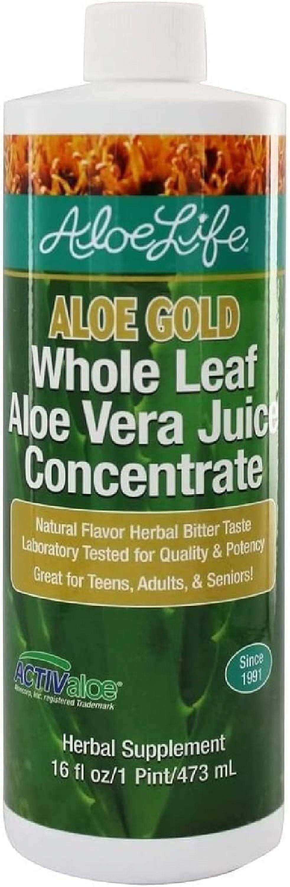 Aloe Life, Aloe Vera Juice Concentrate, 16 oz, Organic Whole Leaf ...