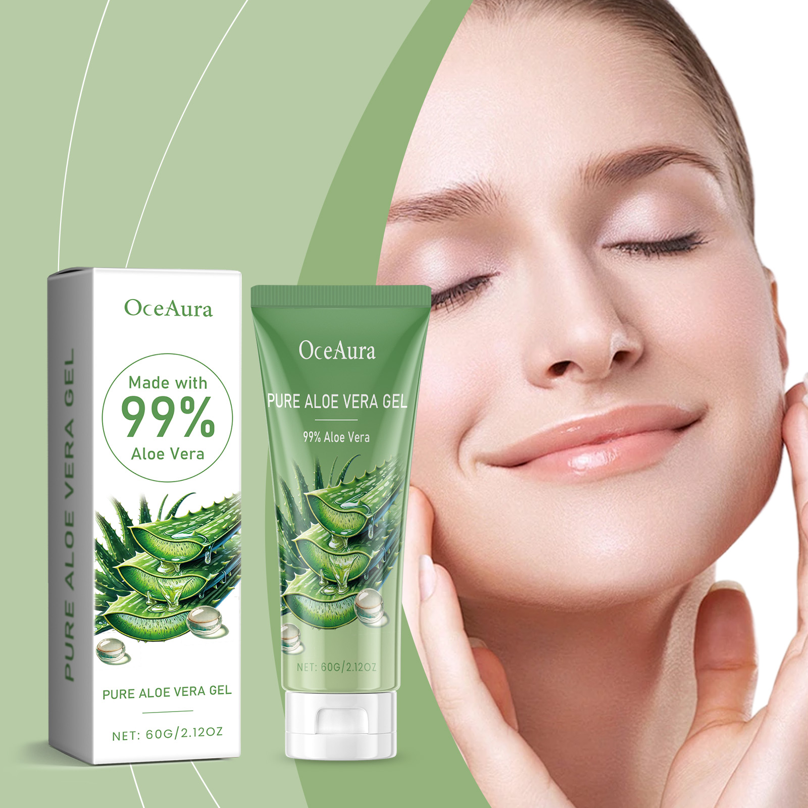 Aloe Skin Care Gel Facial Hydration, Moisturizes Acne-prone Skin ...