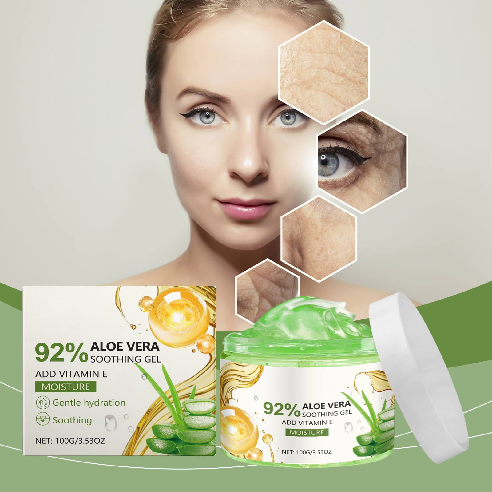 Aloe Skin Rejuvenation Face Cream Gel with Moisturizing Soothing ...