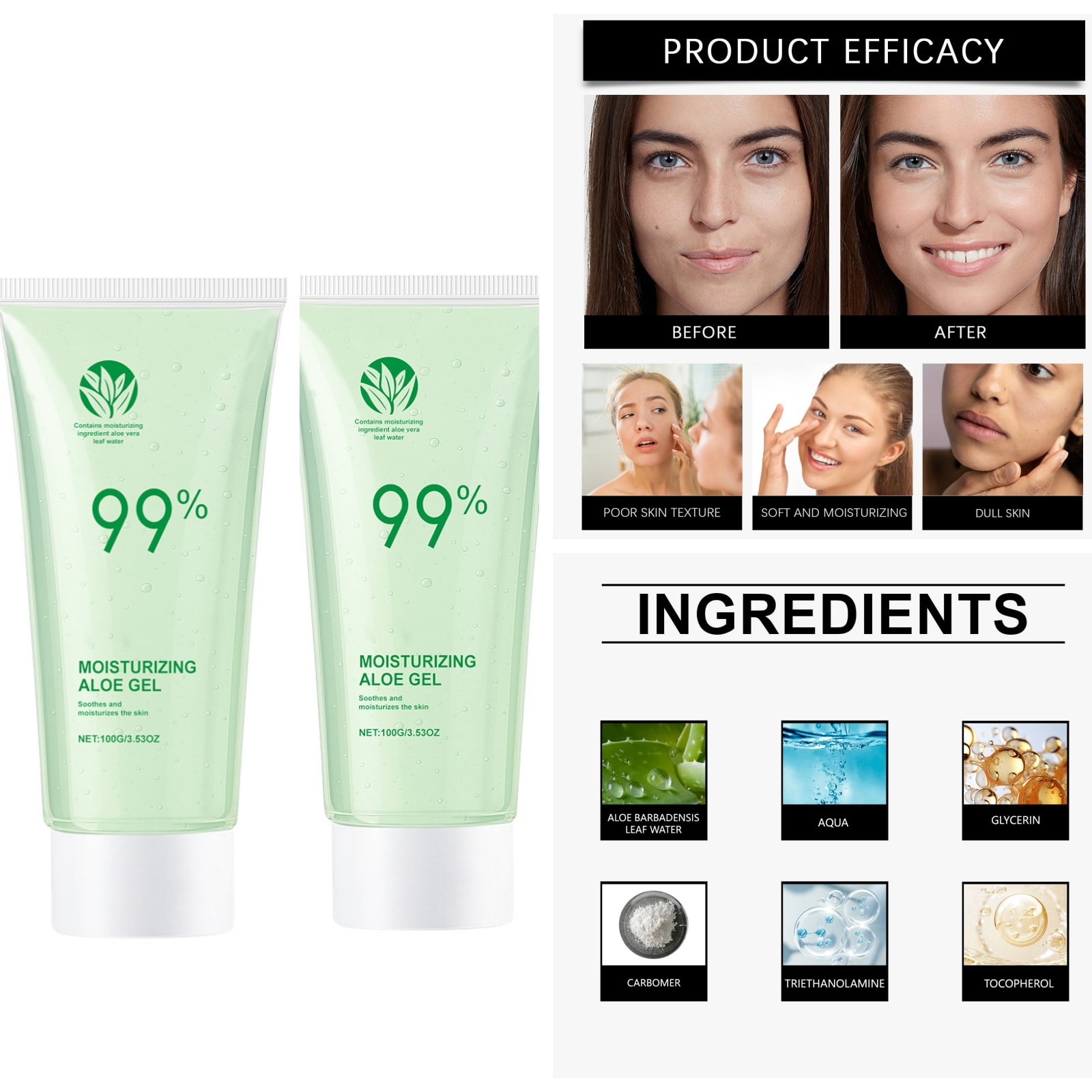 Aloe Soothing Gel Moisturize Sensitive Muscles,Redden and Soothe,Mild ...