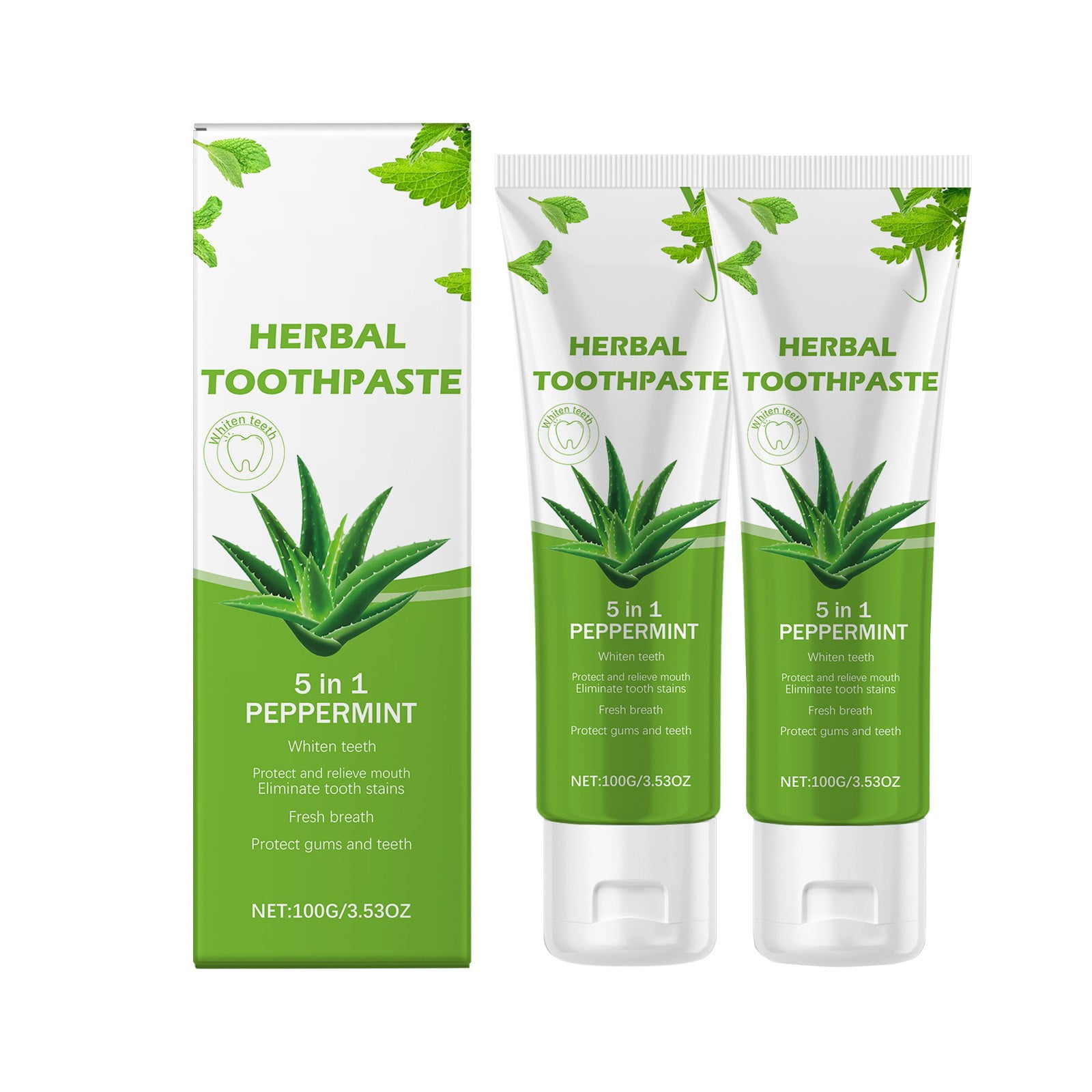 Aloe & Tea Tree Oil Toothpaste - Peppermint - Ideal For Sensitive Teeth ...
