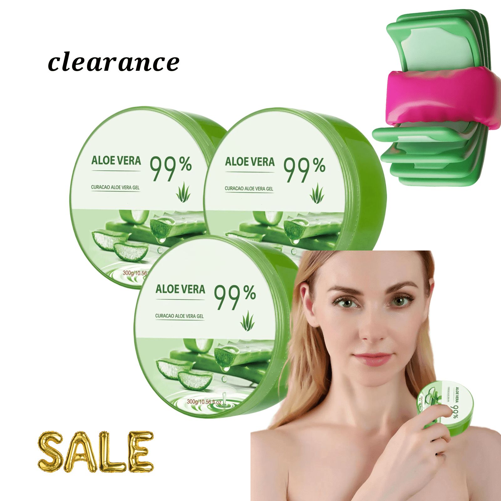 _Aloe_Vera Gel, Organic Moisturizing Cream Soothing and Hydrating for Face, Skin, Hair & Sunburn ...