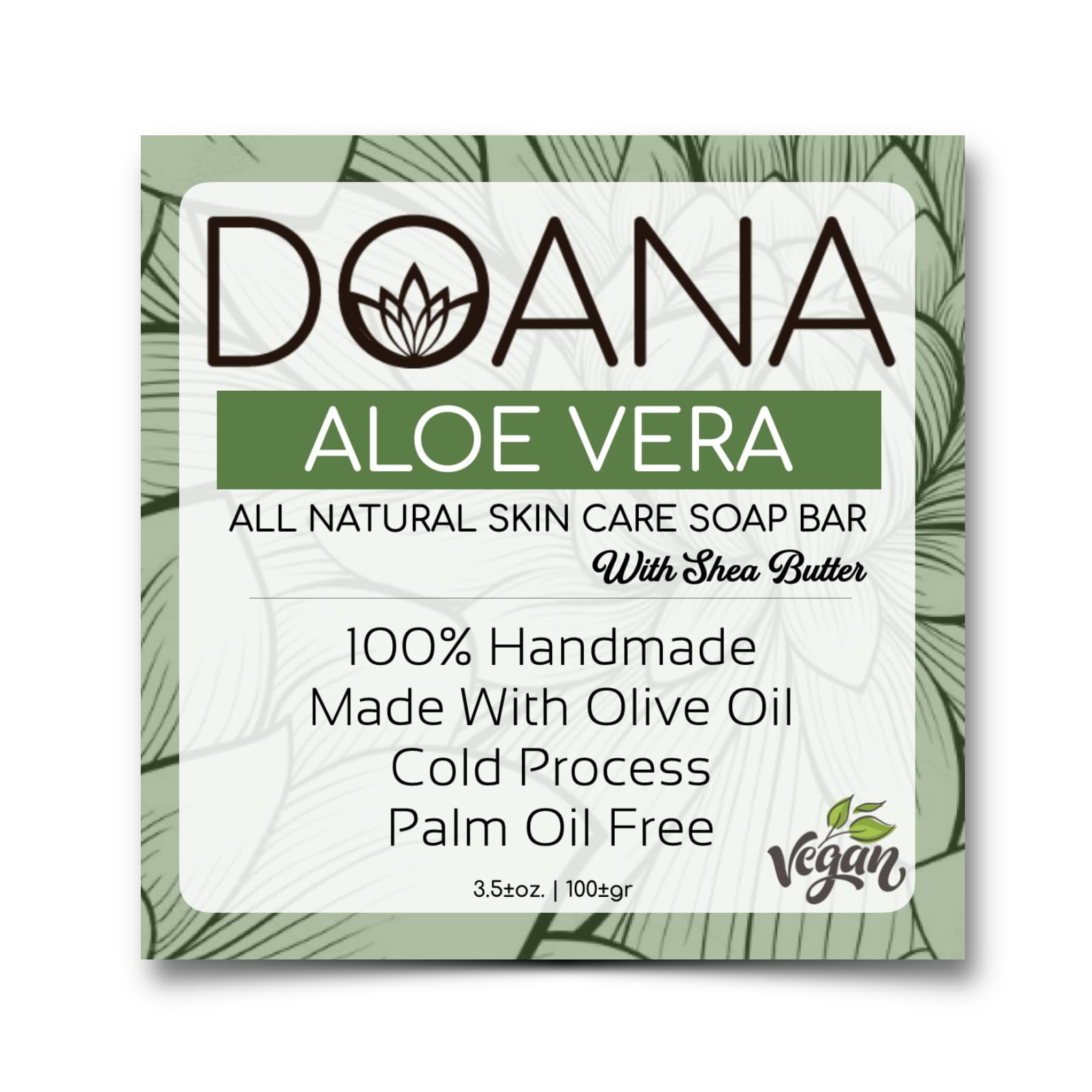 Aloe Vera Soap Bar - Now With SHEA BUTTER - Vegan, Olive Oil, and Coconut Oil, Palm Oil Free ...