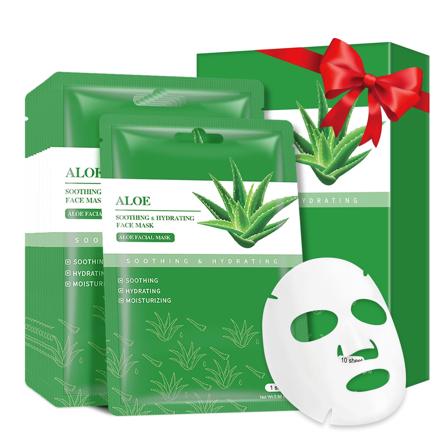 Aloe Vera Soothing Mask BCA3 Hydrating Face Masks Skincare Facial Sheet ...