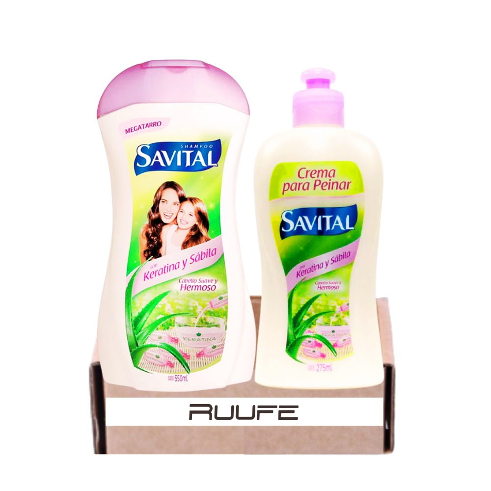 Aloe Vera keratin shampoo & styling cream (2 pack) savital shampoo con ...
